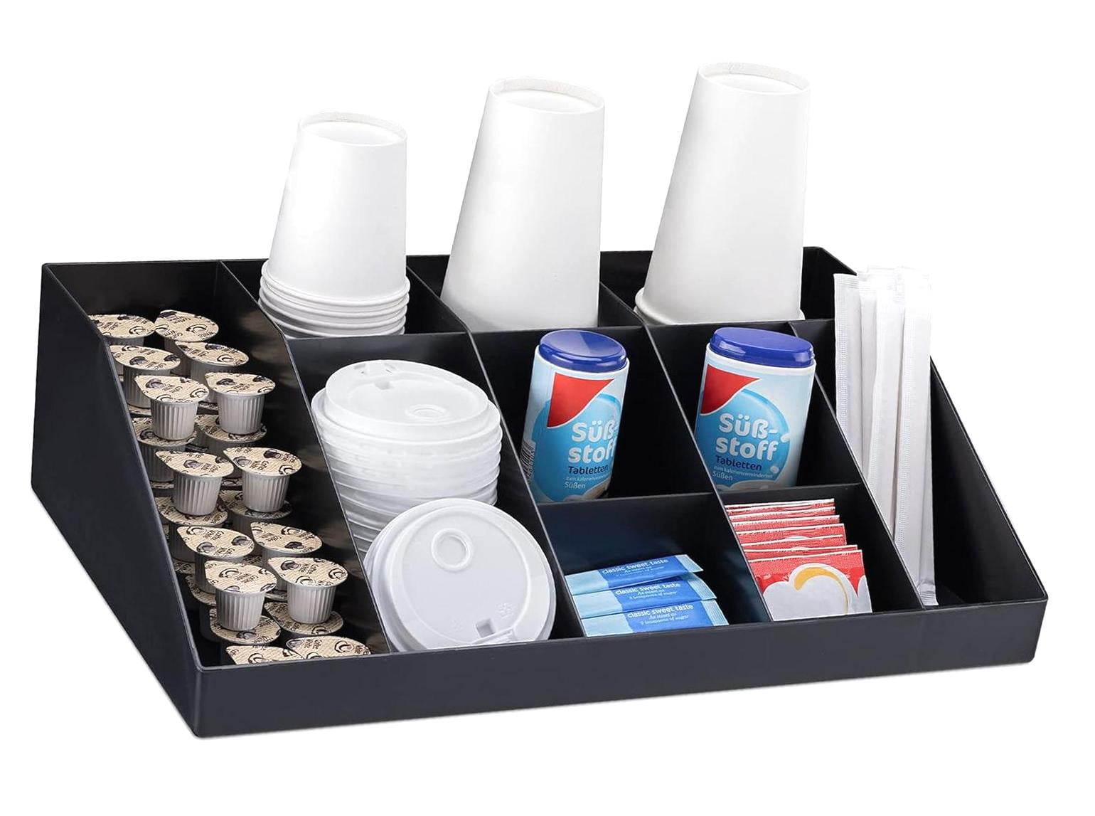 FREEAMG Coffee Bar Organizer with 4 Sections - Storage Solution for ...