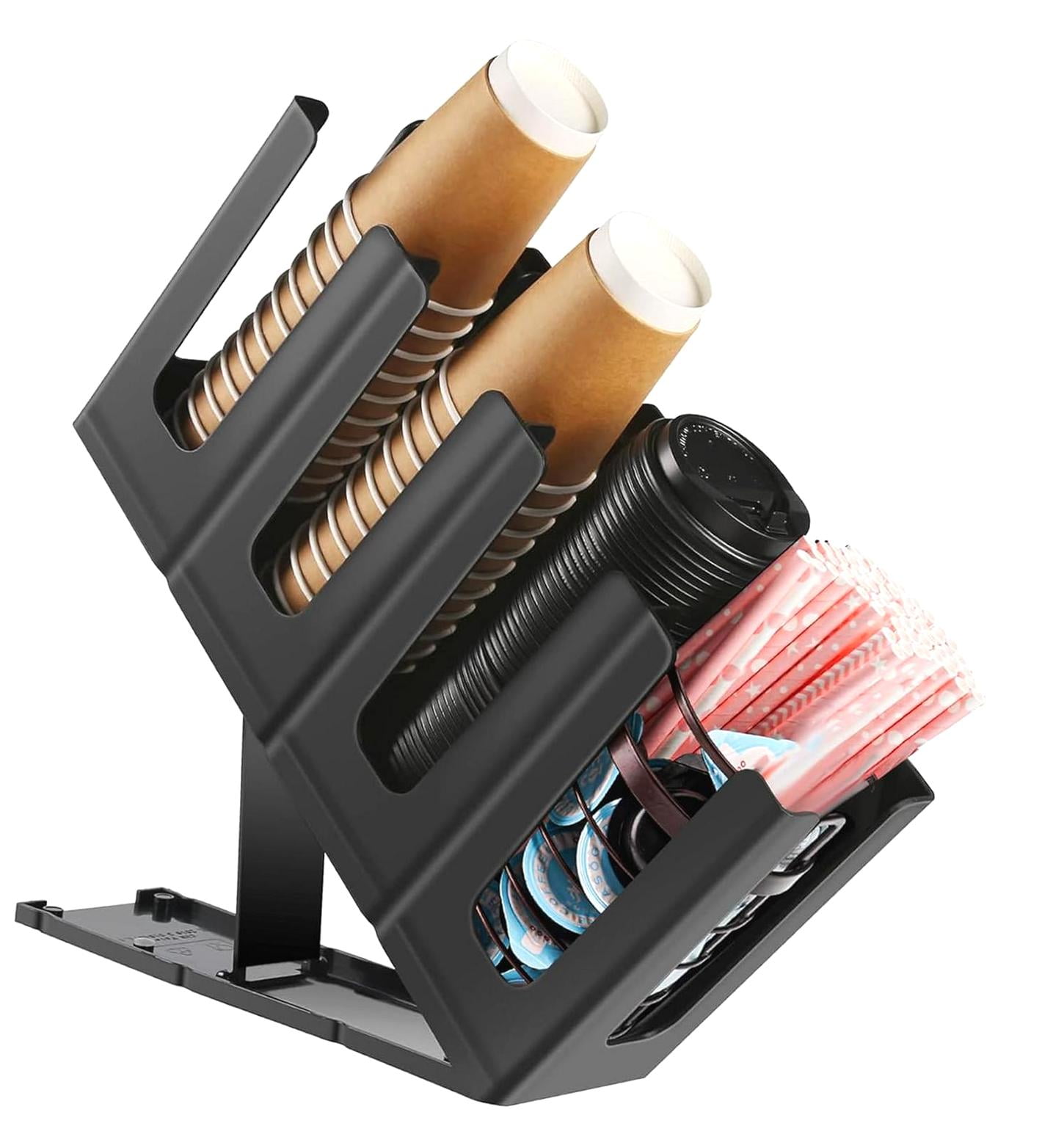 FREEAMG Coffee Mug and Lid Organizer, Adjustable Dispenser with Coffee ...