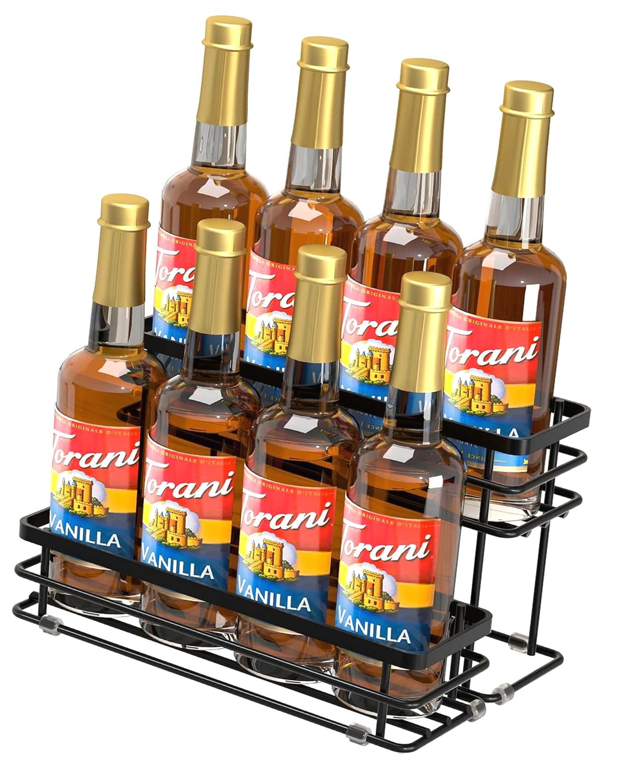 FREEAMG Coffee Syrup Organizer, 2-Tier Stand for Coffee Bar, Holds 8 ...