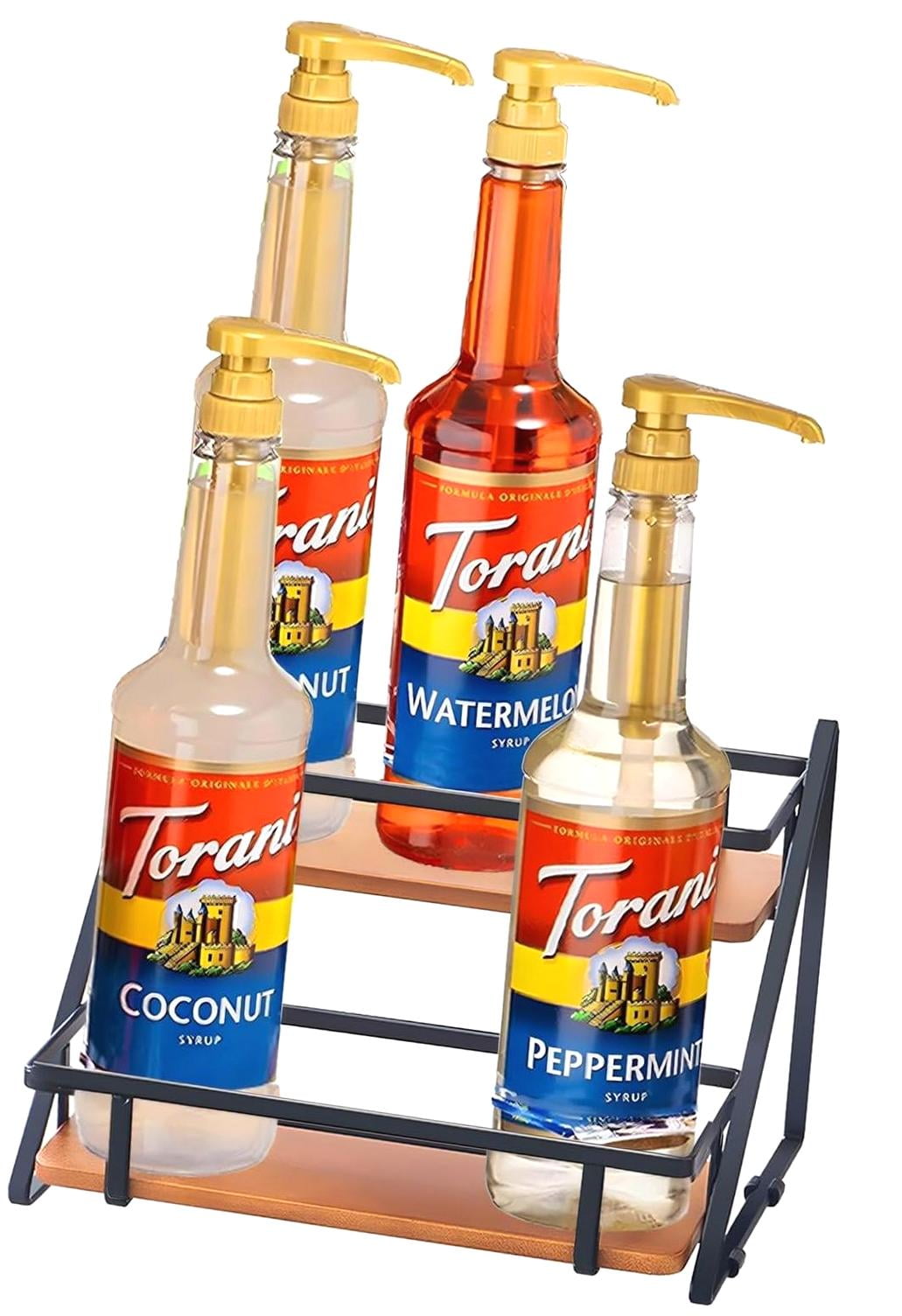 FREEAMG Coffee Syrup Organizer Stand, 6-Bottle Holder for Coffee Bars ...