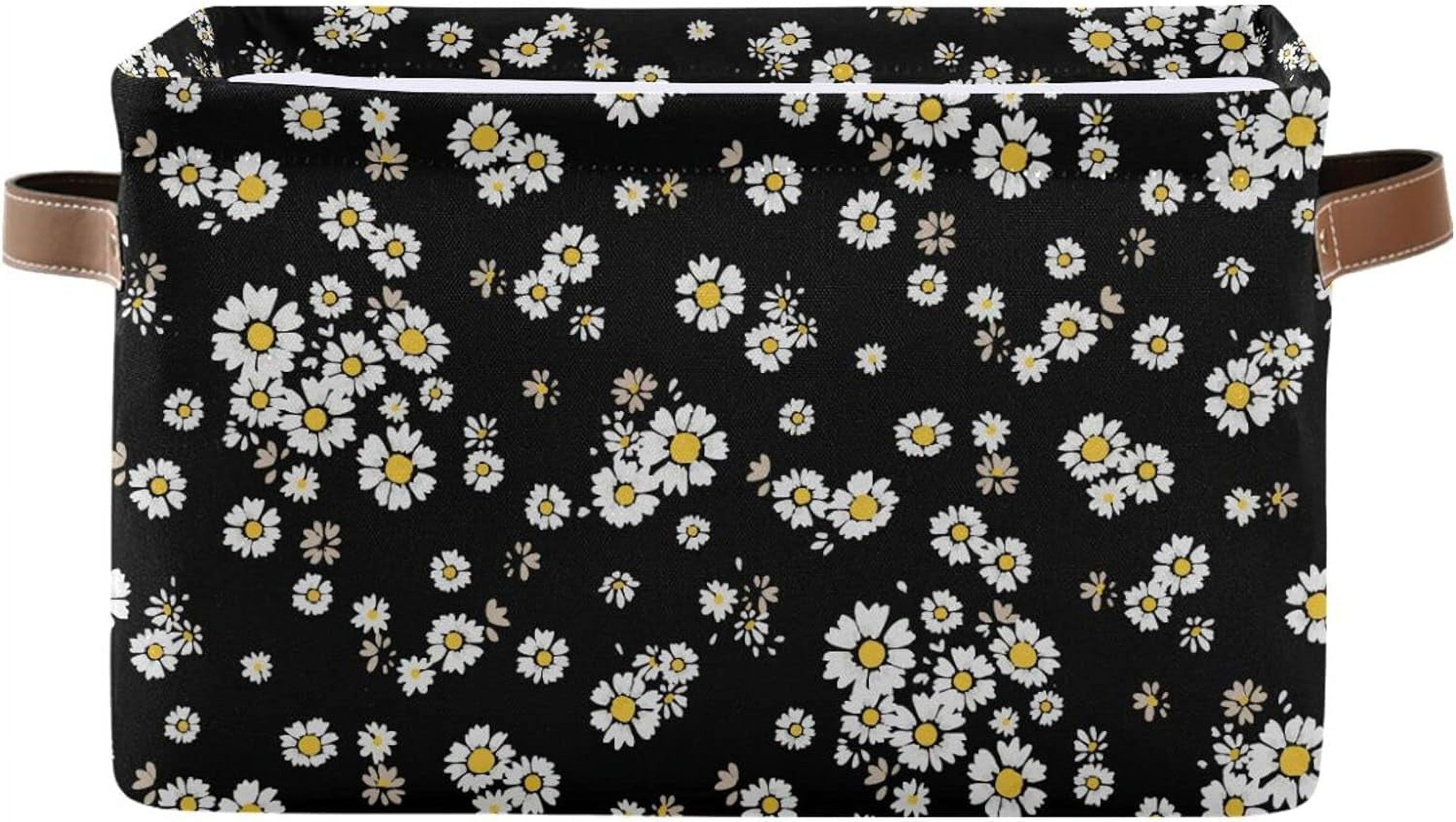 FREEAMG Collapsible Storage Basket Beautiful Pretty Flower Rectangular ...