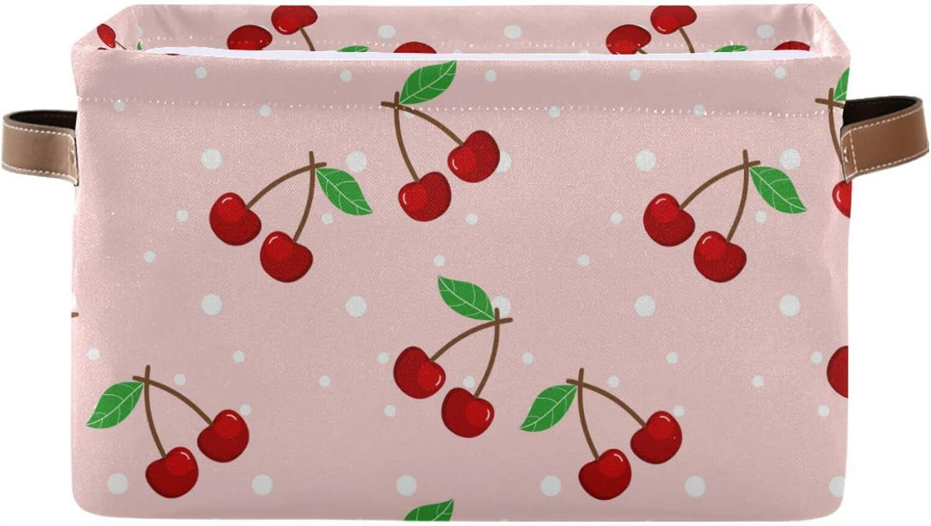 FREEAMG Collapsible Storage Basket Cherry Rectangular Storage Bins ...