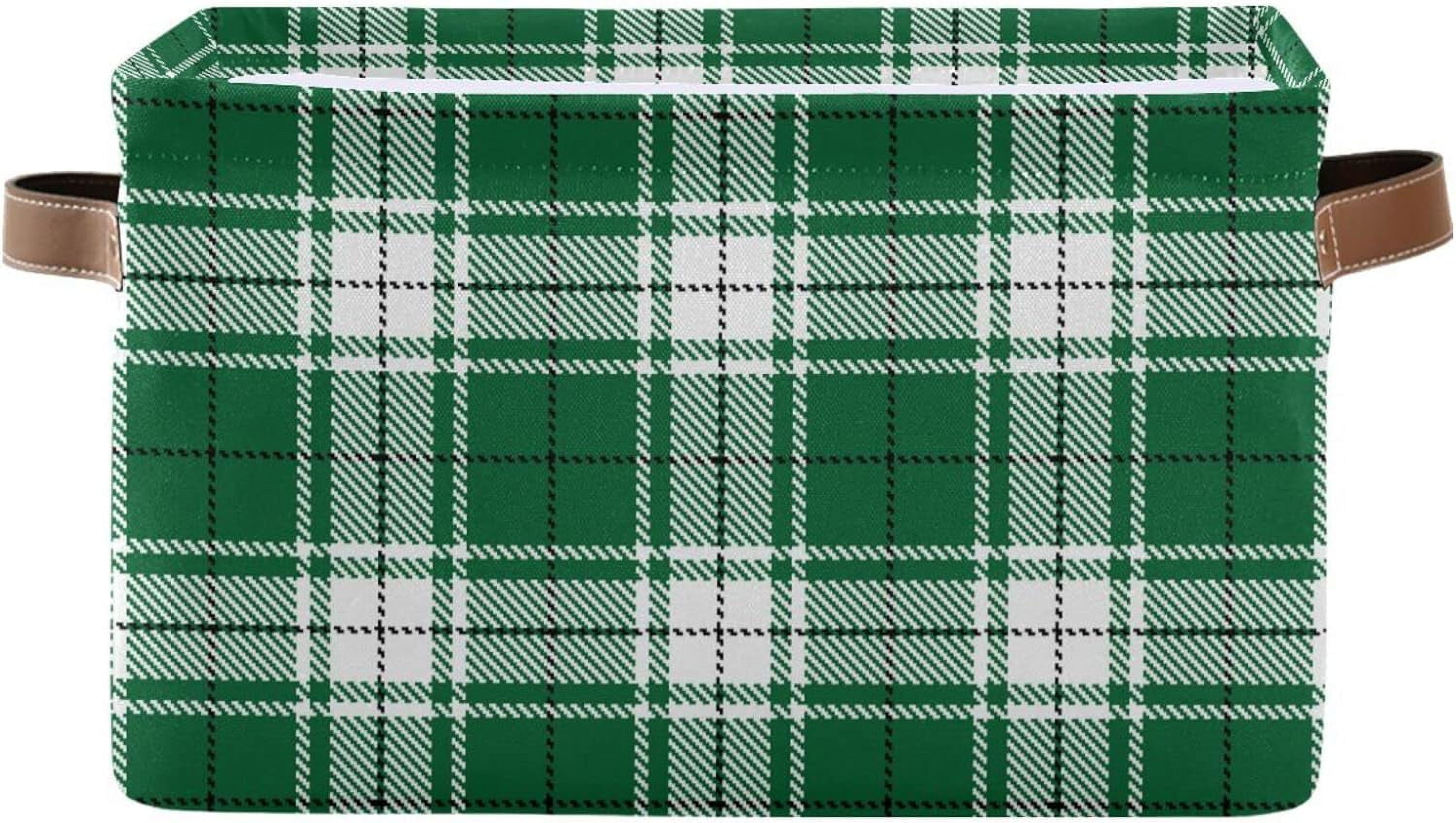 FREEAMG Collapsible Storage Basket Classic Green Square Rectangular ...