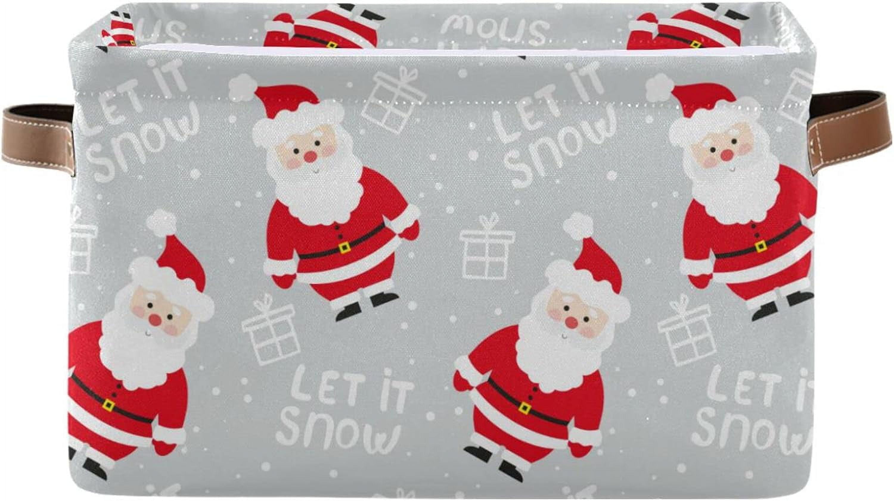 FREEAMG Collapsible Storage Basket Cute Santa Claus-1 Rectangular ...