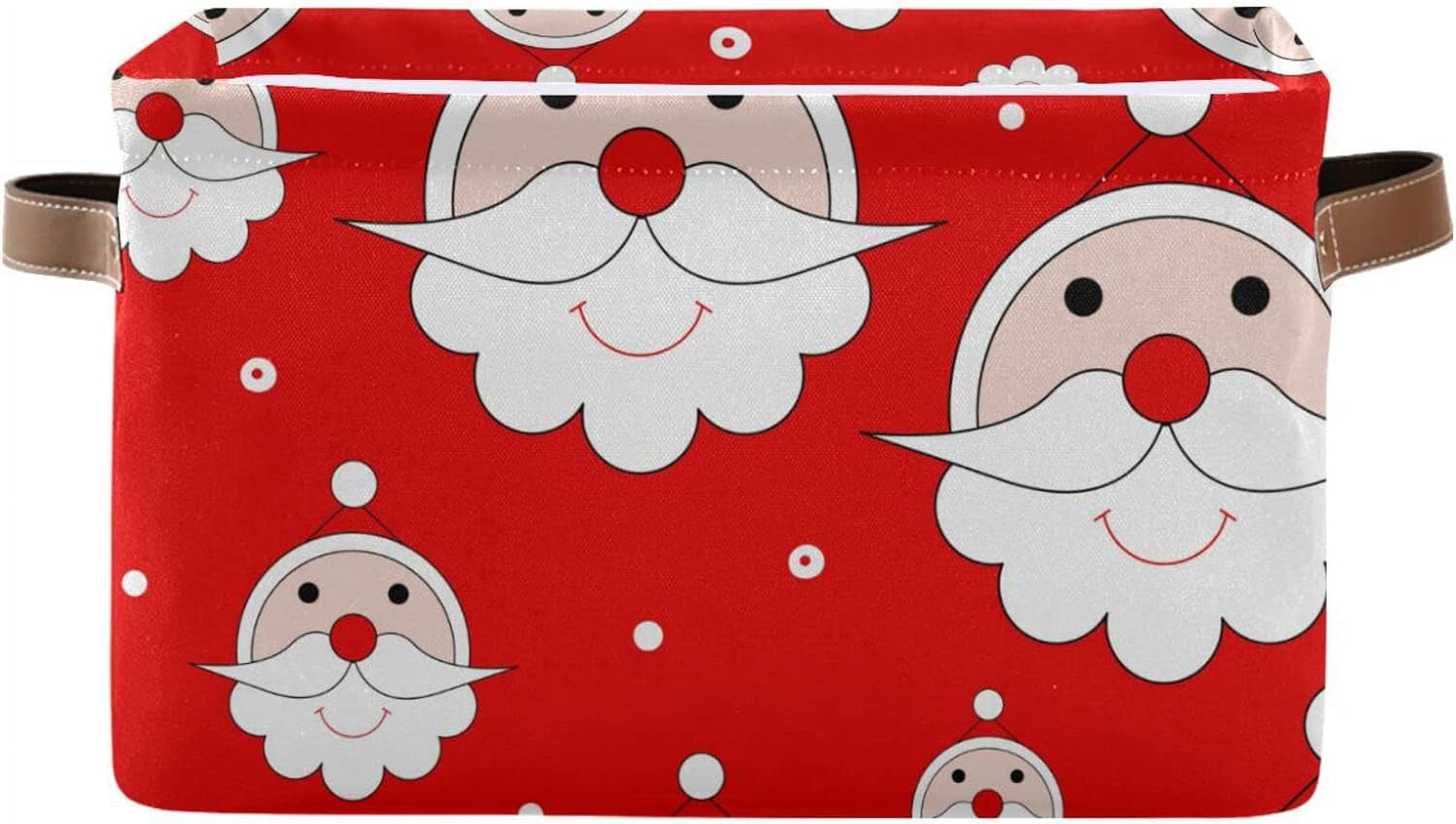 FREEAMG Collapsible Storage Basket Cute Santa Claus-3 Rectangular ...