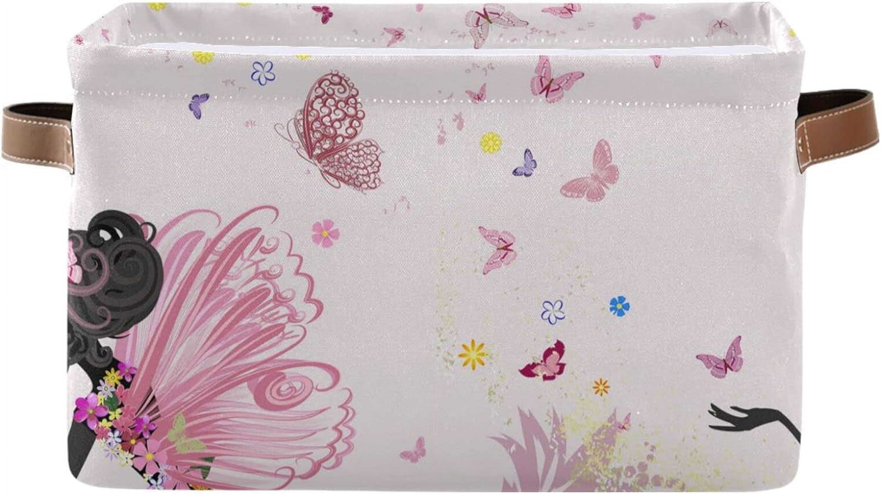FREEAMG Collapsible Storage Basket Flower Fairy Angel Butterfly ...