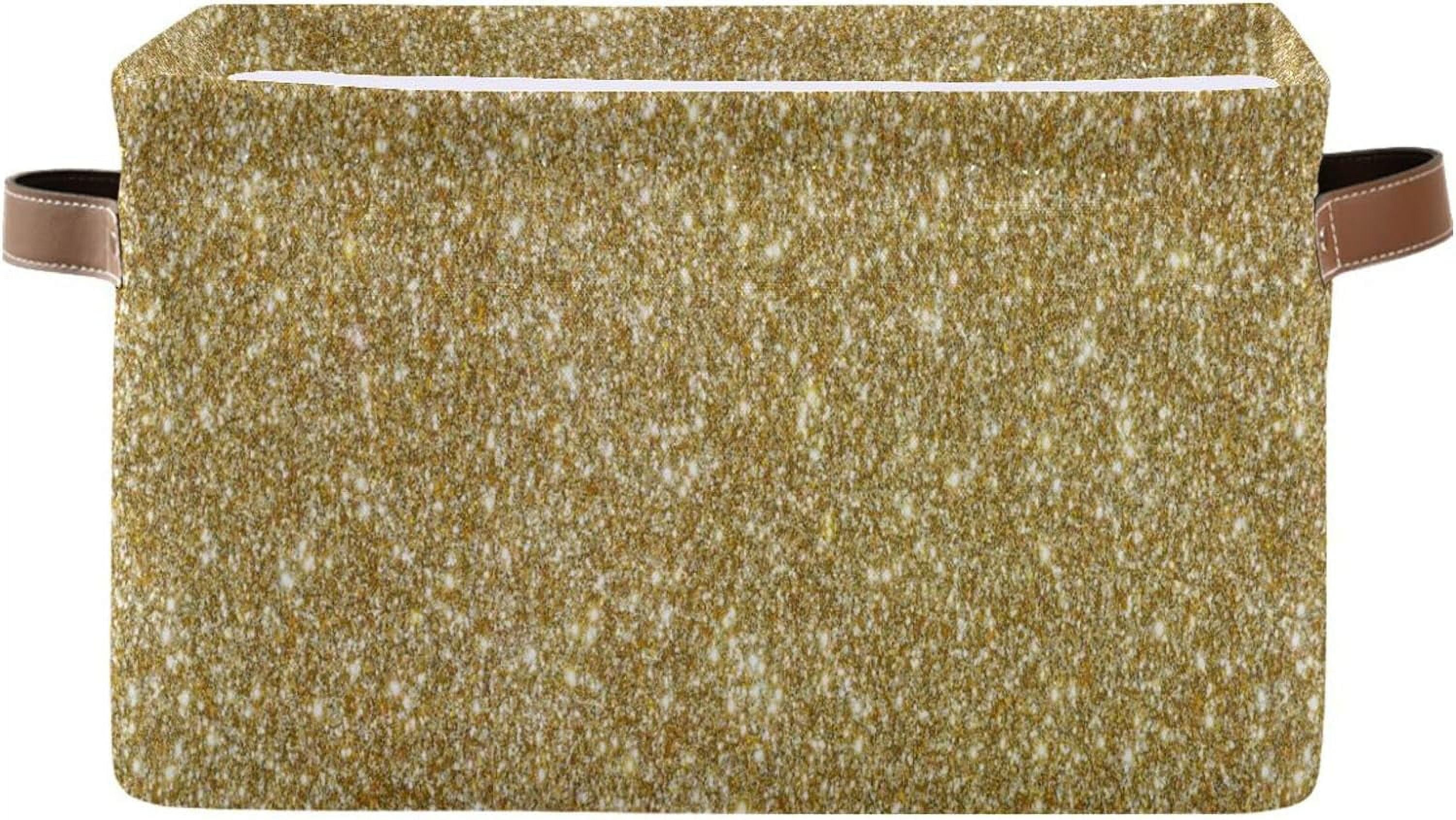 FREEAMG Collapsible Storage Basket Glitter Texture Rectangular Storage ...