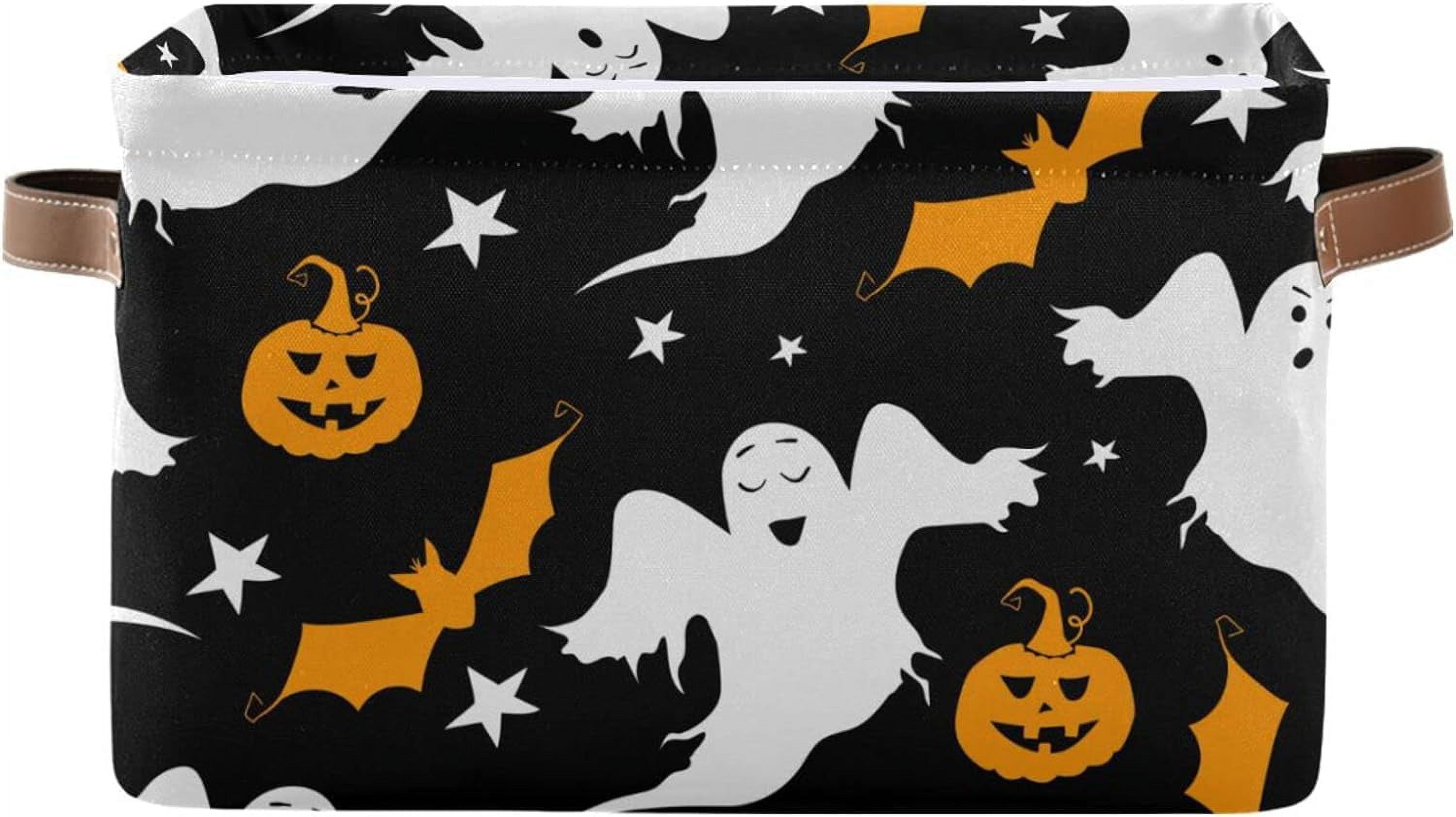 FREEAMG Collapsible Storage Basket Halloween Ghost Rectangular Storage ...