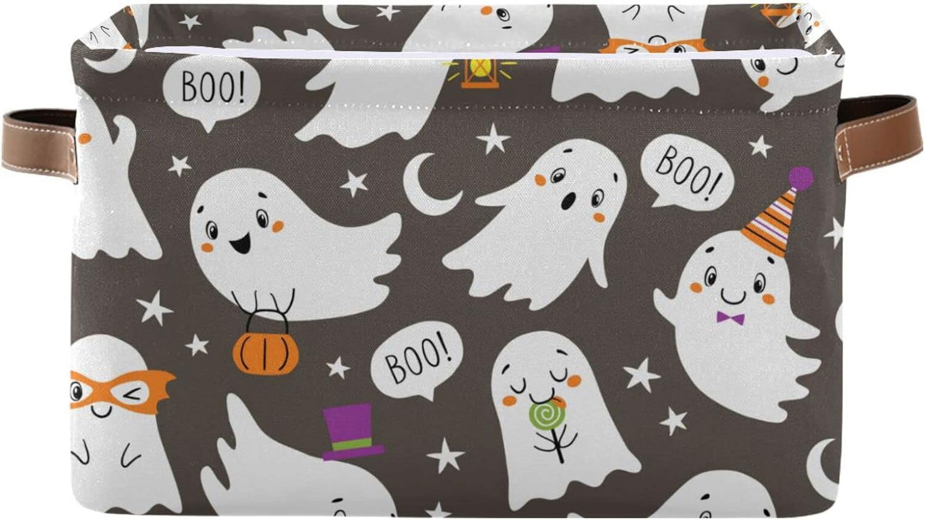 FREEAMG Collapsible Storage Basket Halloween Ghost Rectangular Storage ...