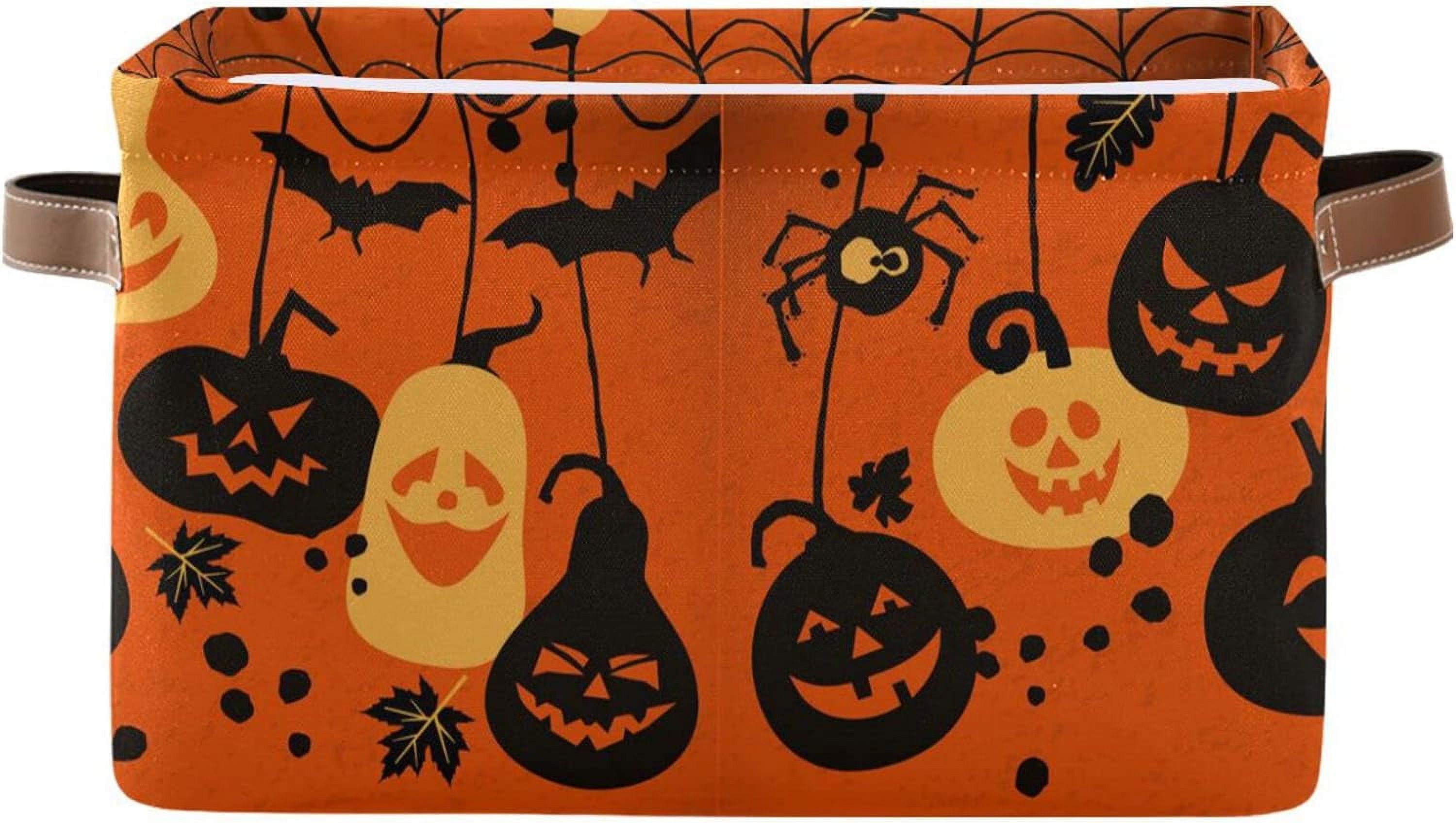 FREEAMG Collapsible Storage Basket Halloween Pumpkins Rectangular ...