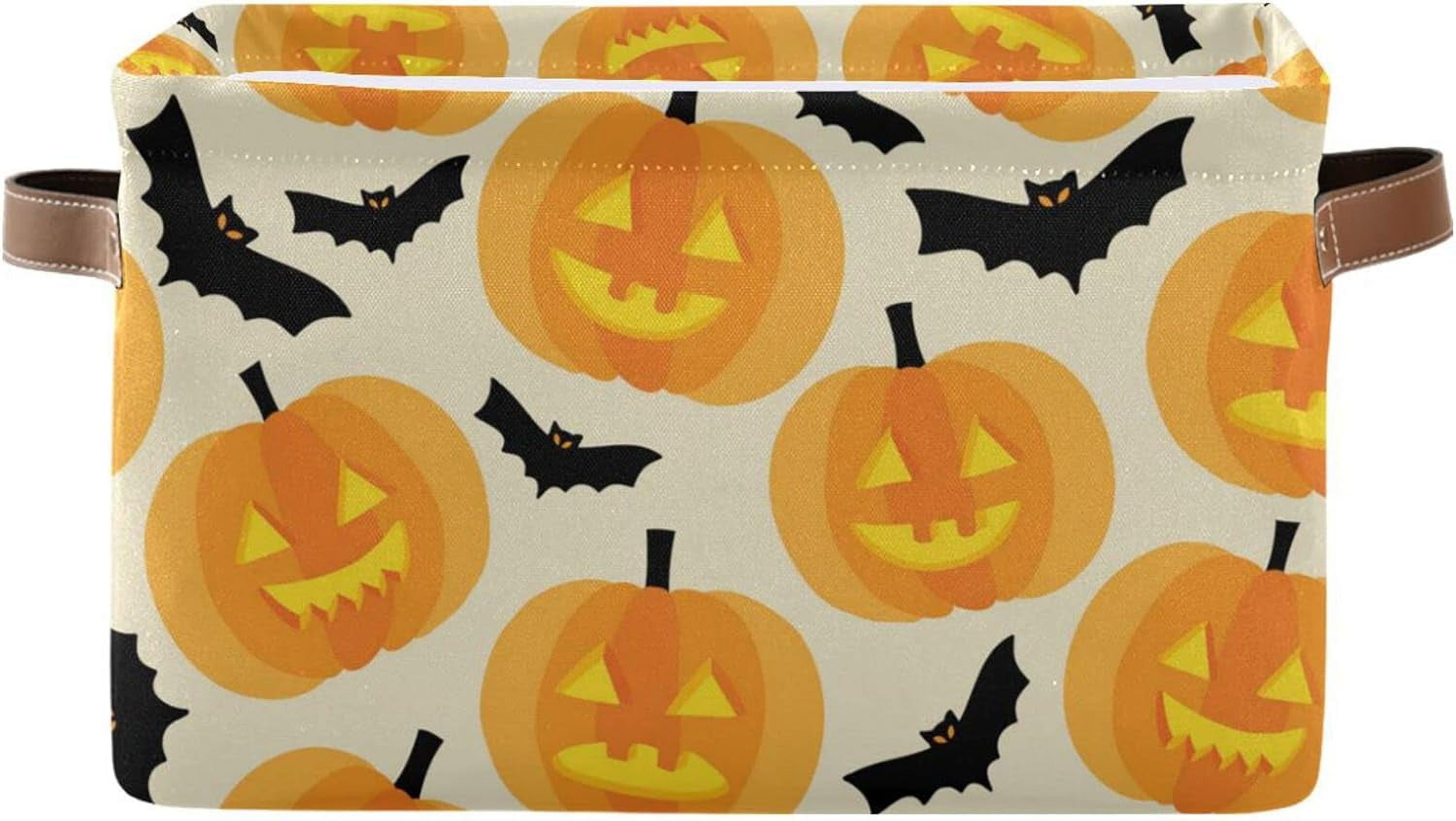 FREEAMG Collapsible Storage Basket Halloween Pumpkins1 Rectangular ...