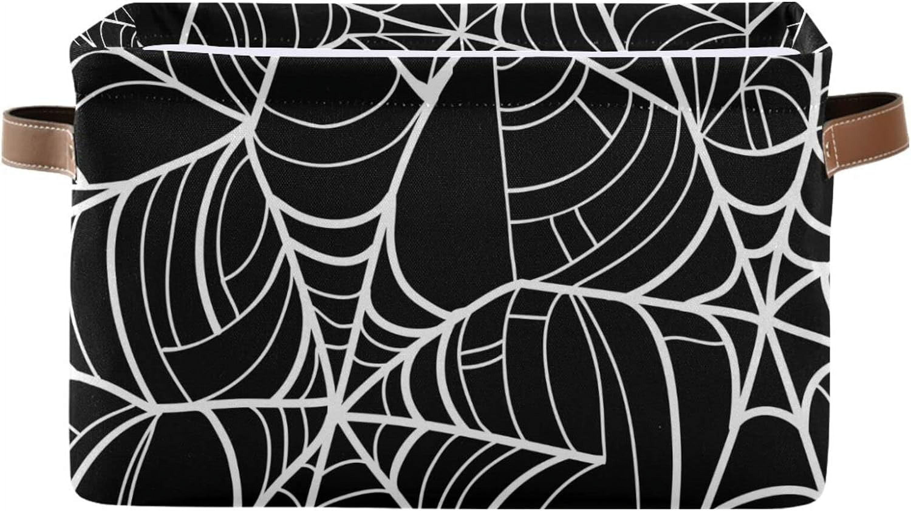 FREEAMG Collapsible Storage Basket Halloween Spider Web Rectangular ...