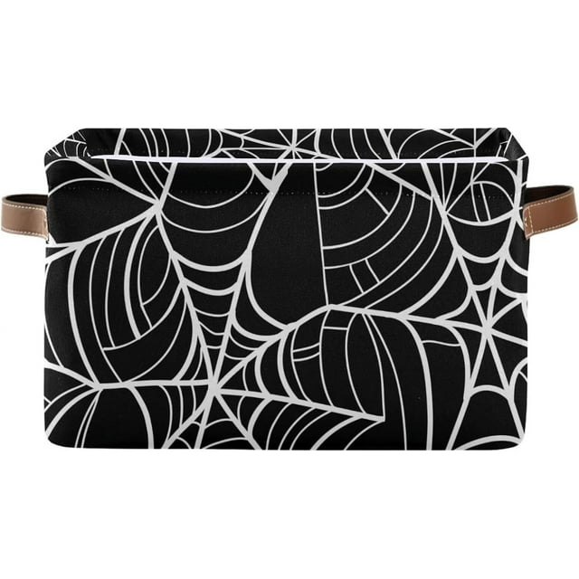 FREEAMG Collapsible Storage Basket Halloween Spider Web Rectangular ...