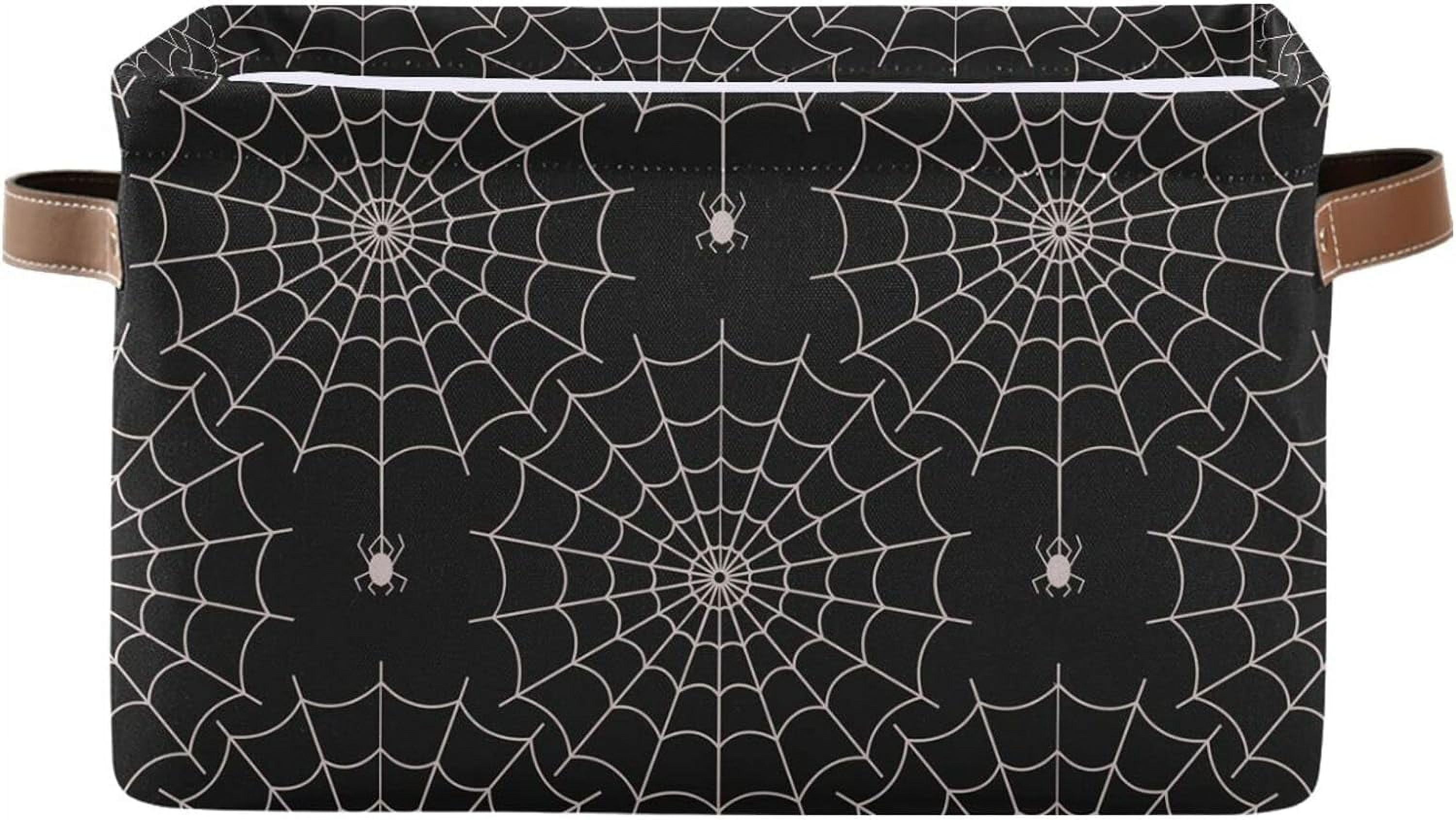 FREEAMG Collapsible Storage Basket Halloween Spider Web -b Rectangular ...