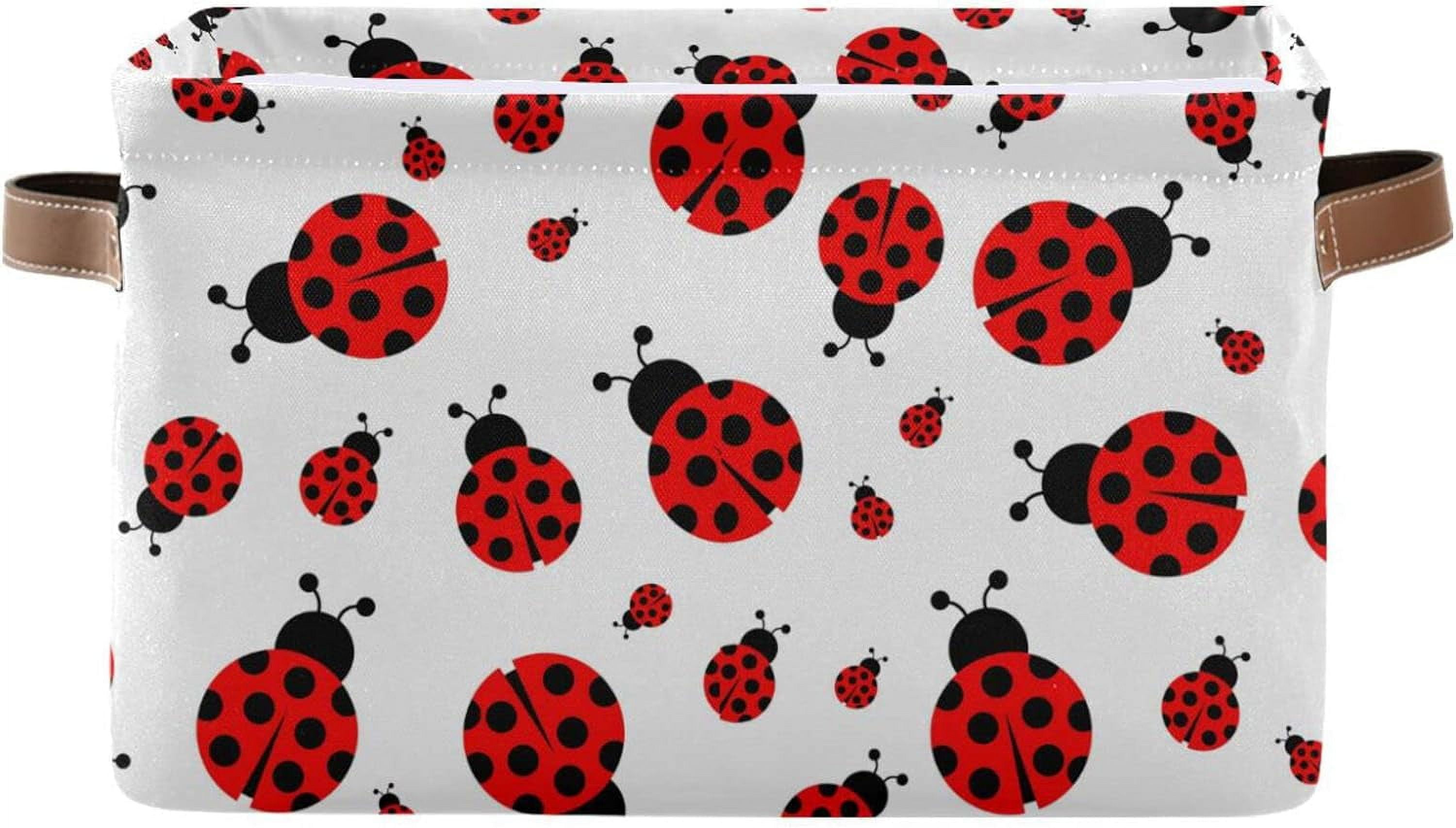 FREEAMG Collapsible Storage Basket Ladybug Rectangular Storage Bins ...