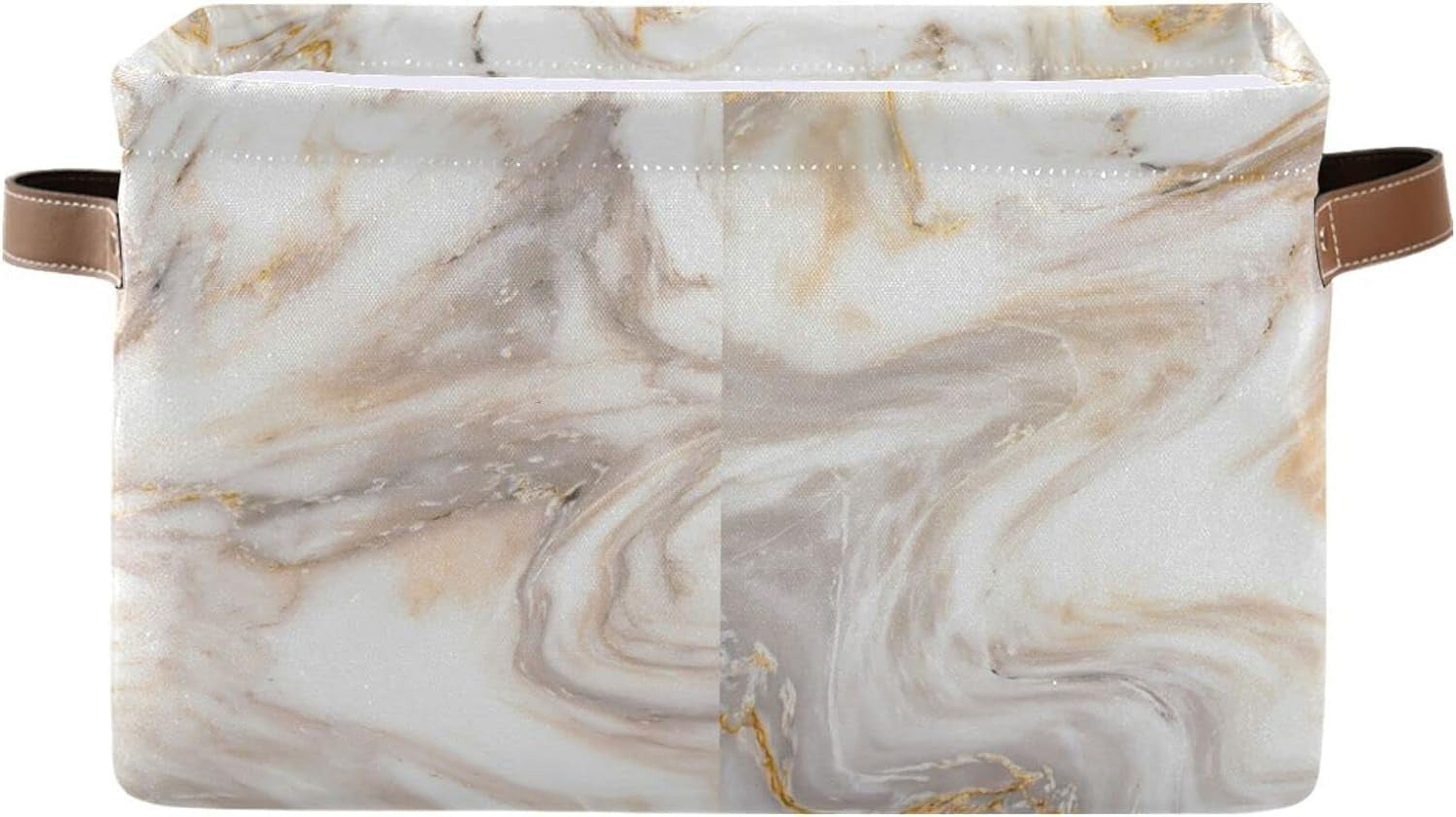 FREEAMG Collapsible Storage Basket Marble Ink Rectangular Storage Bins ...