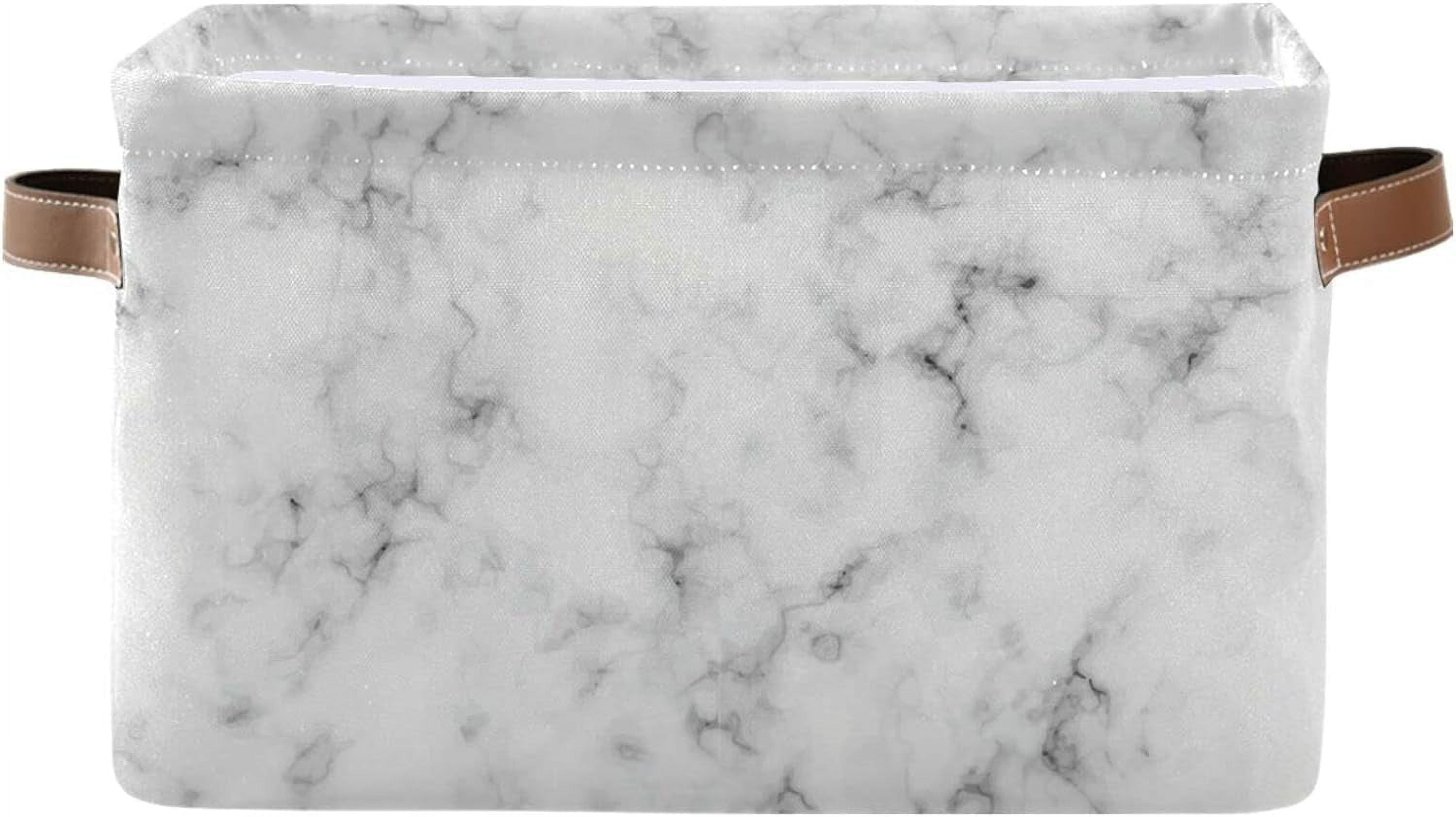 FREEAMG Collapsible Storage Basket Marble Rectangular Storage Bins ...