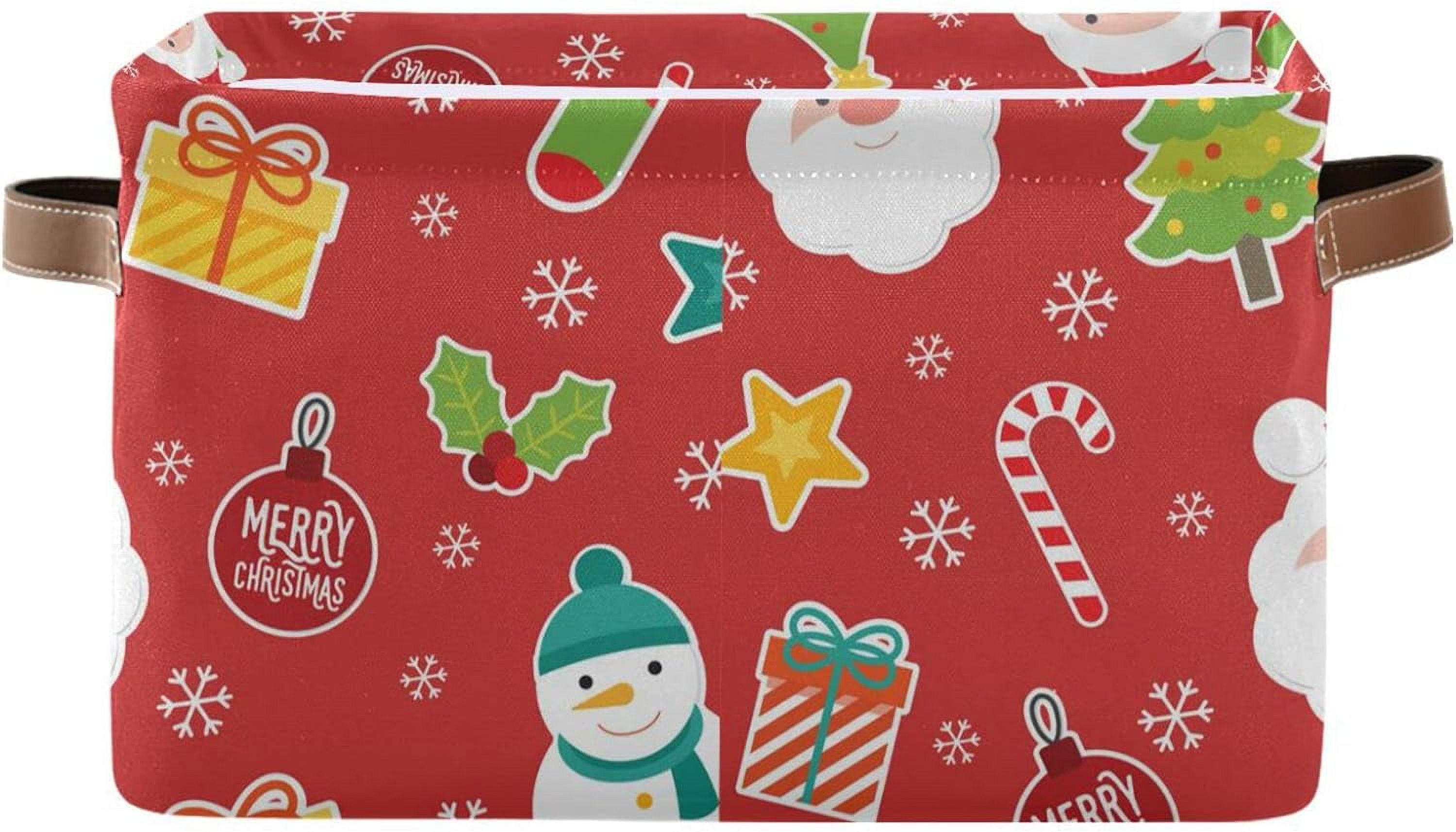 FREEAMG Collapsible Storage Basket Merry Christmas F Rectangular ...