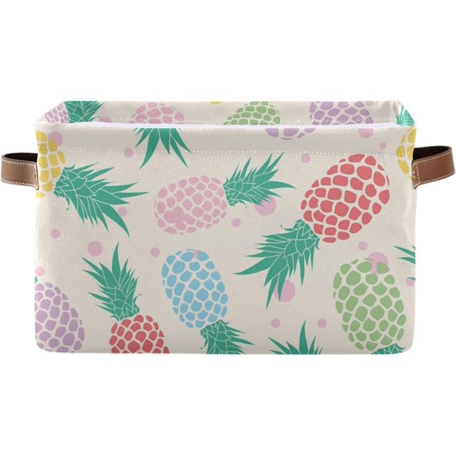 FREEAMG Collapsible Storage Basket Pineapple Rectangular Storage Bins ...