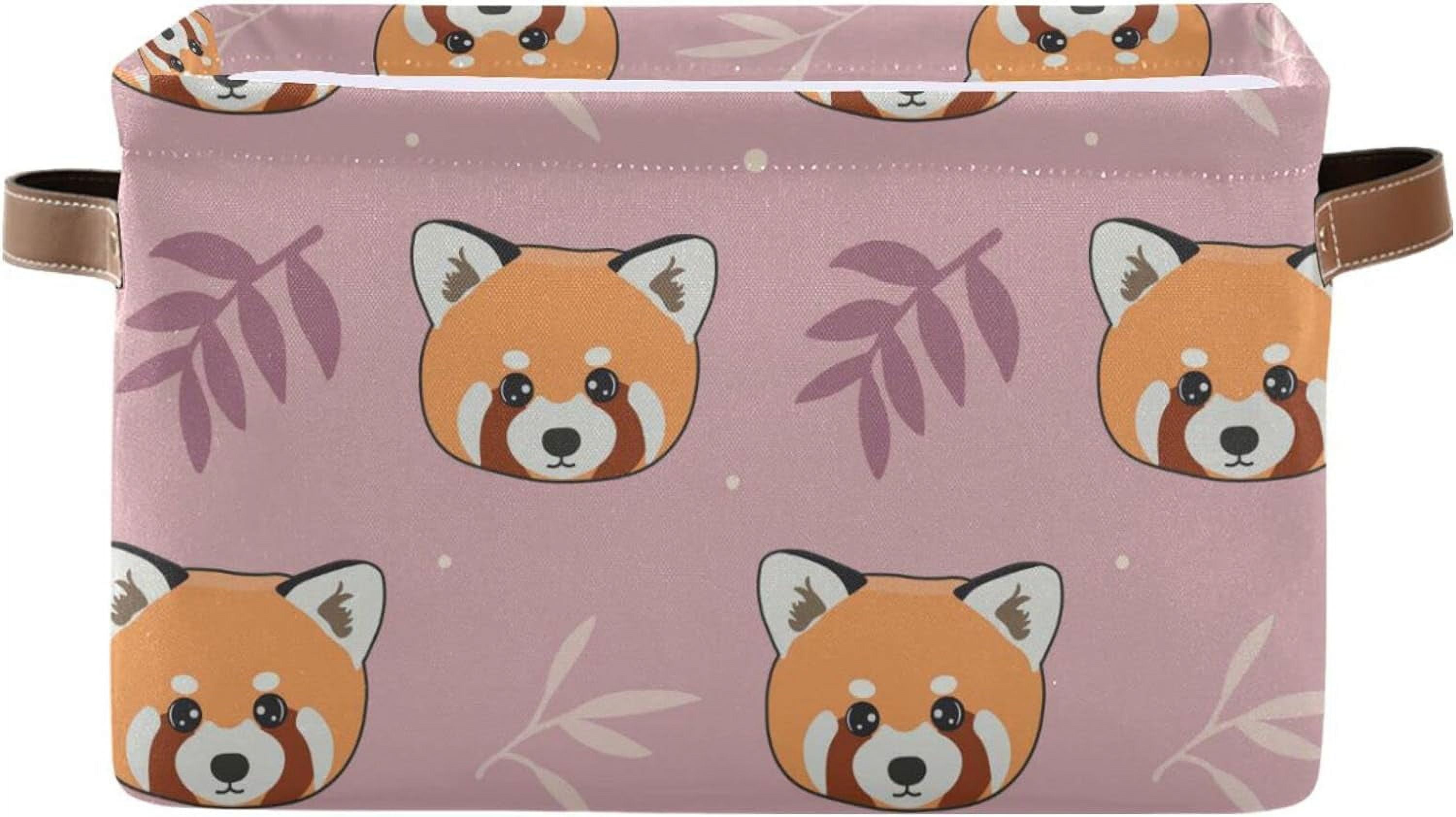 FREEAMG Collapsible Storage Basket Raccoon Rectangular Storage Bins ...