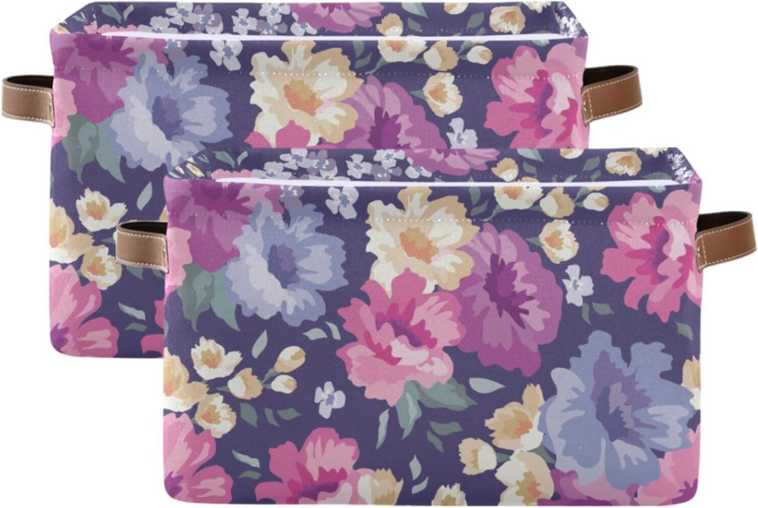 FREEAMG Collapsible Storage Basket Sketch Flowers -b Rectangular ...