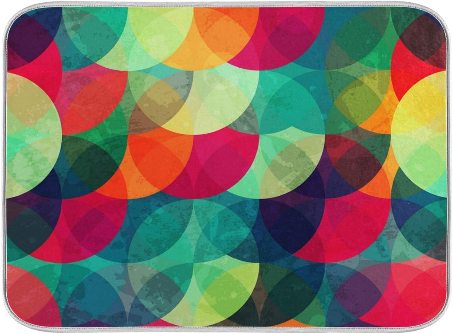 FREEAMG Color Circle Dish Drying Mat Countertop Protector Kitchen Decor ...