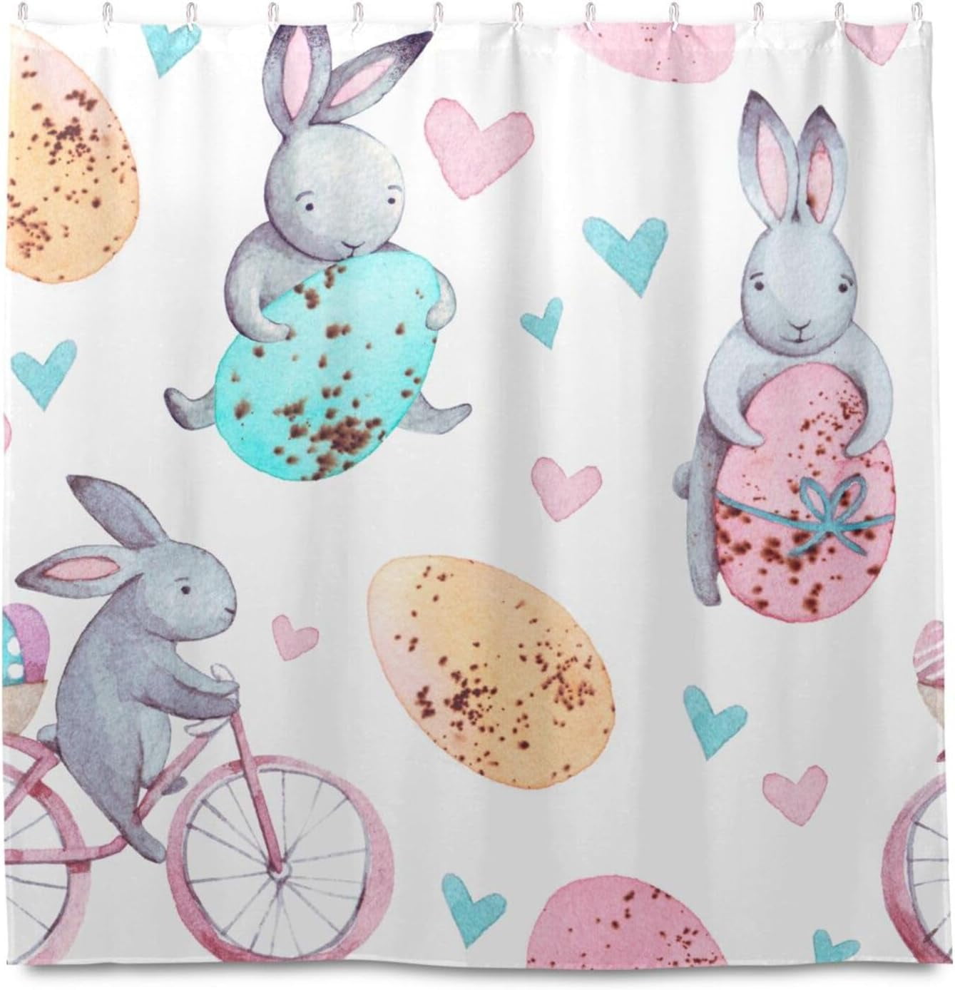 FREEAMG Colored Easter Eggs Shower Curtain - 72x72 Inch Waterproof ...