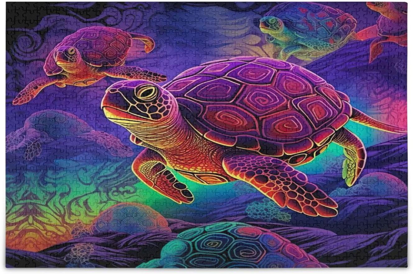 FREEAMG Colored Turtle 500 Piece Puzzle for Adults, Family Game ...