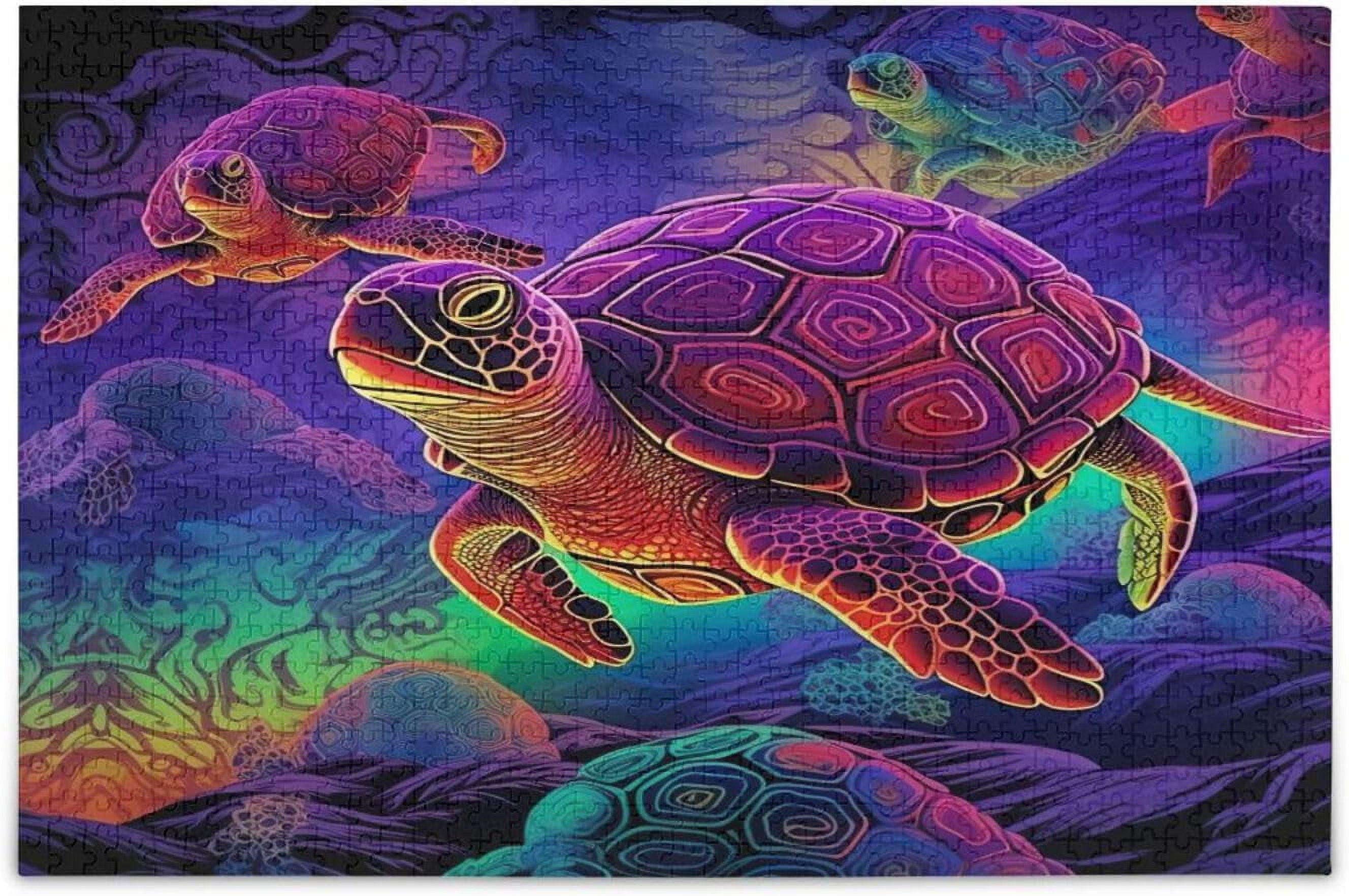 FREEAMG Colored Turtle Jigsaw Puzzles for Adults 500 Pieces ...