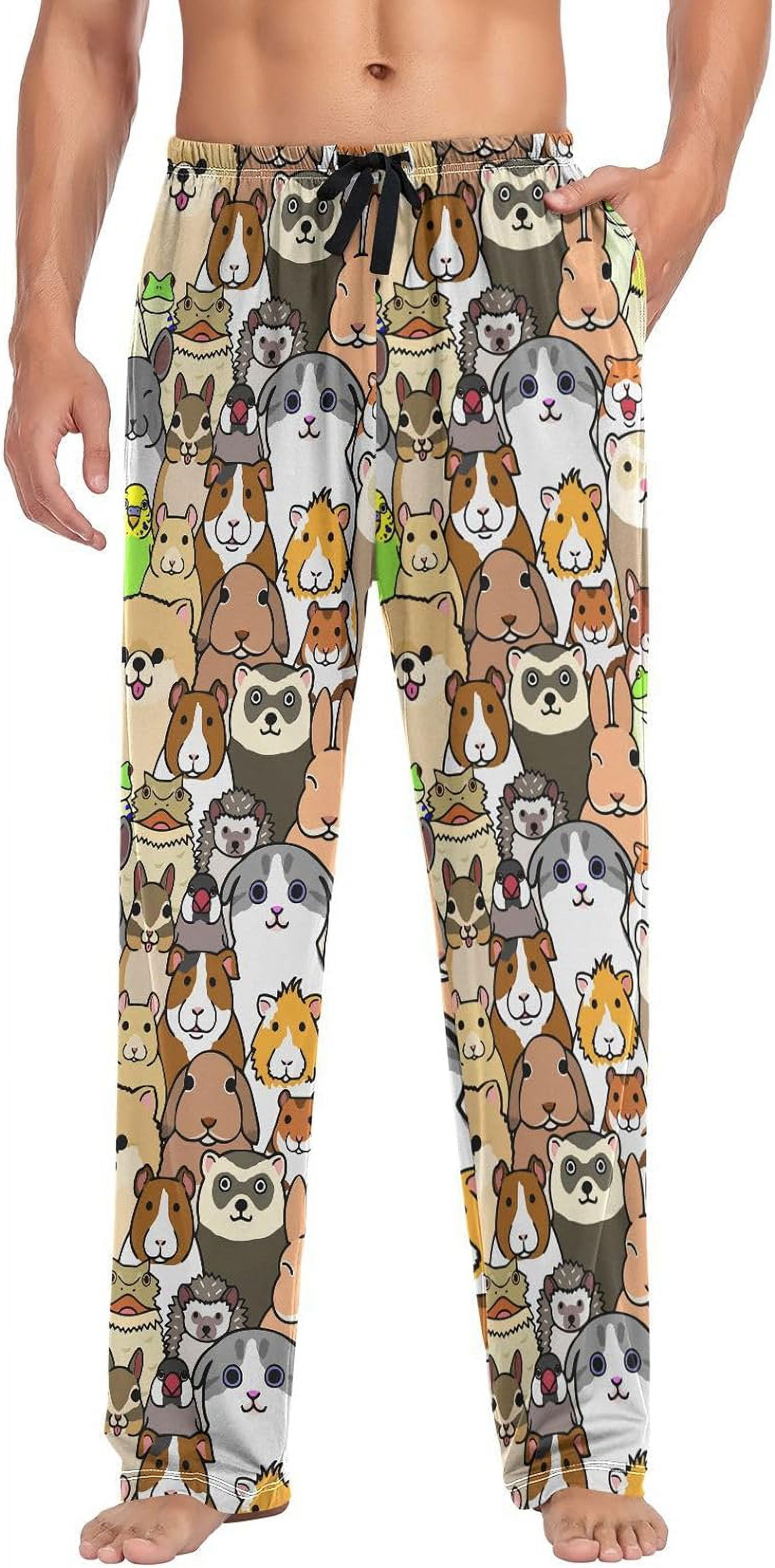 FREEAMG Colorful Animals Faces Pajama Pants for Men, Men's Separate ...