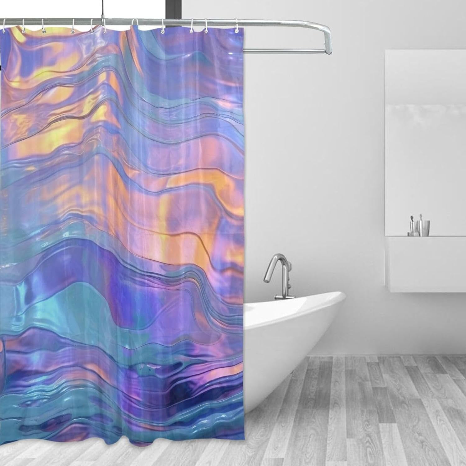FREEAMG Colorful Bubbles Shower Curtain Waterproof Washable Shower Bath ...
