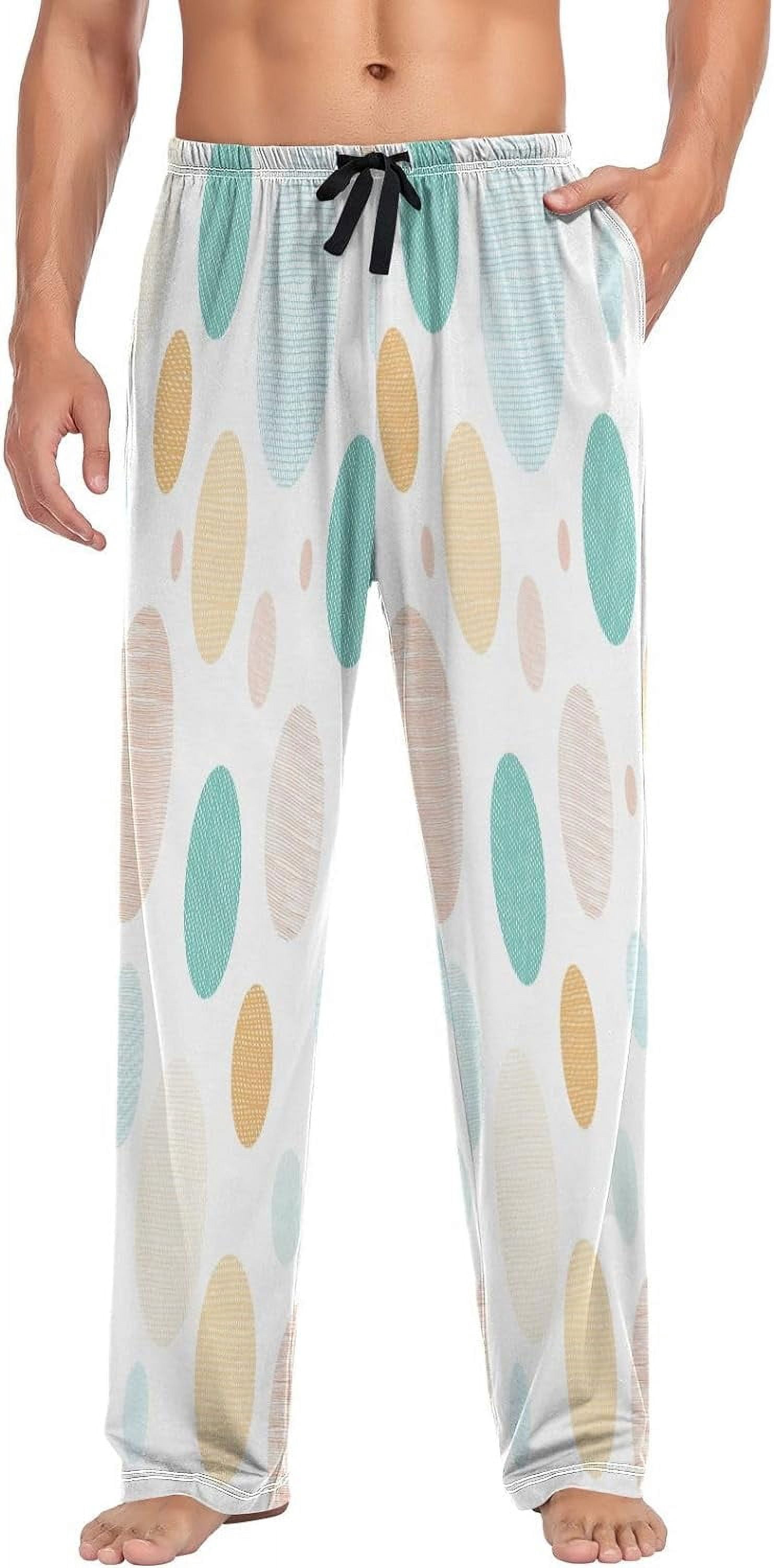 FREEAMG Colorful Circles Print Pajama Pants for Men, Men's Separate ...
