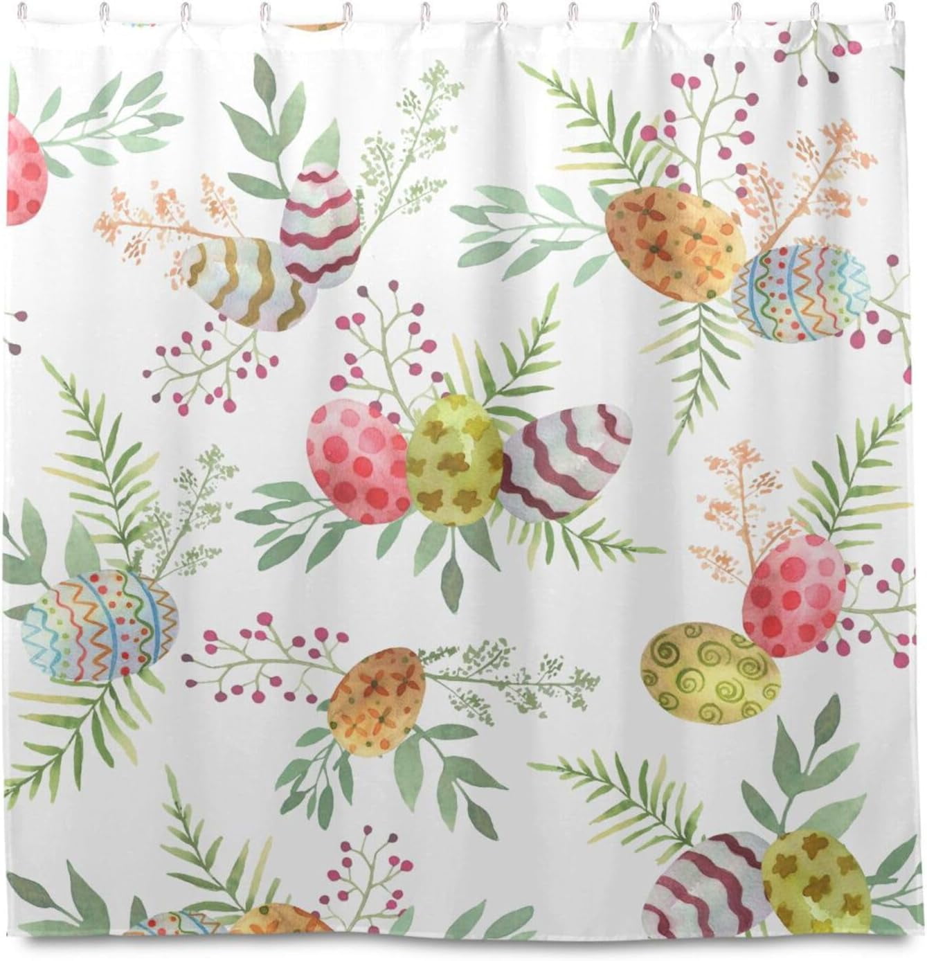 FREEAMG Colorful Easter Eggs Shower Curtain - 72x72 Inch Waterproof ...