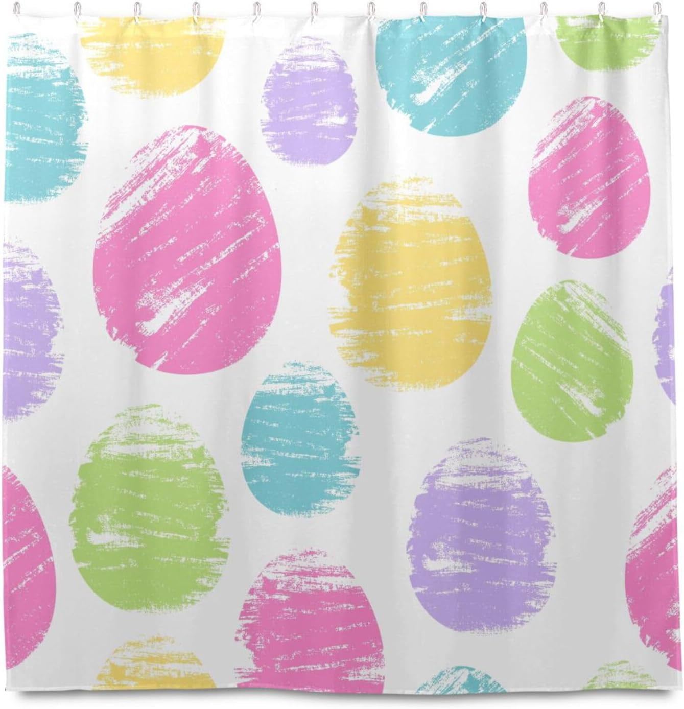 FREEAMG Colorful Easter Eggs Shower Curtain - 72x72 Inch Waterproof ...