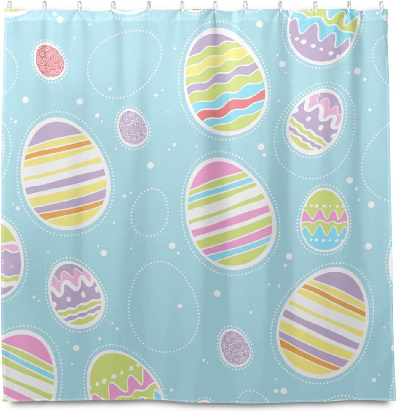 FREEAMG Colorful Easter Eggs Shower Curtain - 72x72 Inch Waterproof ...