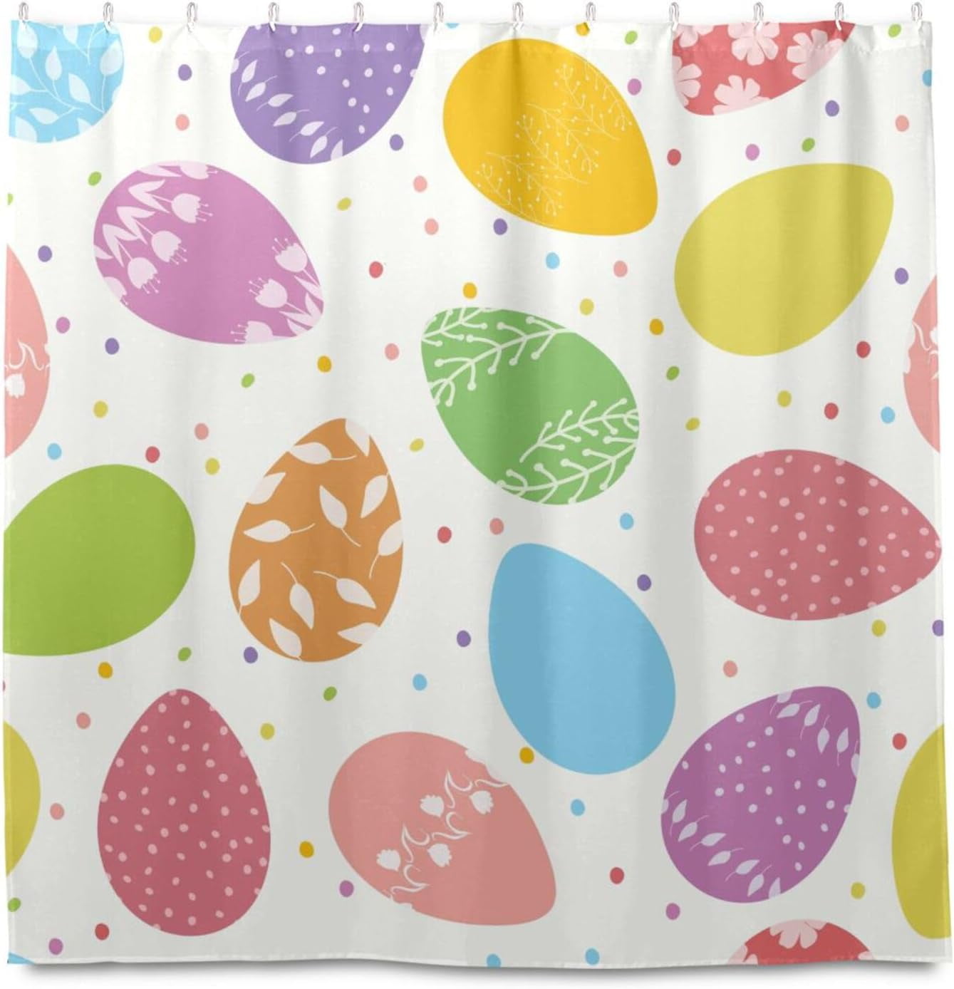 FREEAMG Colorful Easter Eggs Shower Curtain - 72x72 Inch Waterproof ...