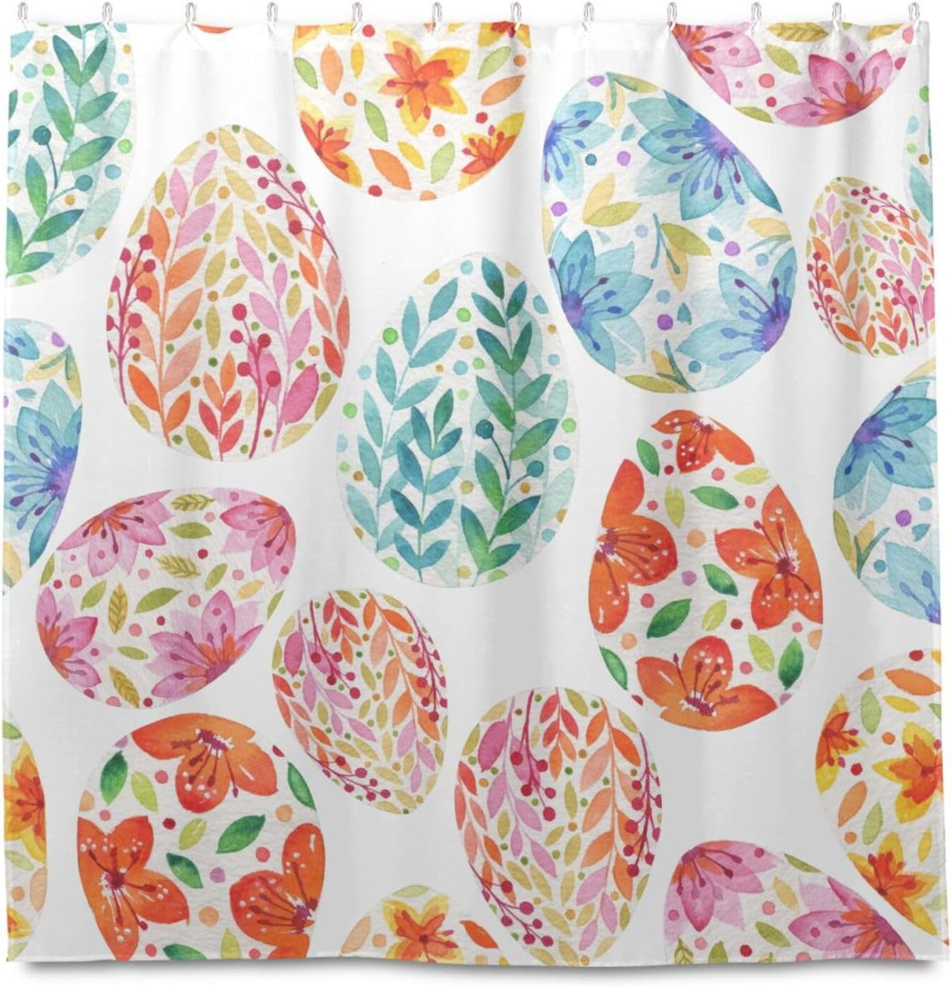 FREEAMG Colorful Easter Pattern Shower Curtain - 72x72 Inch Waterproof Fabric Shower Curtains ...
