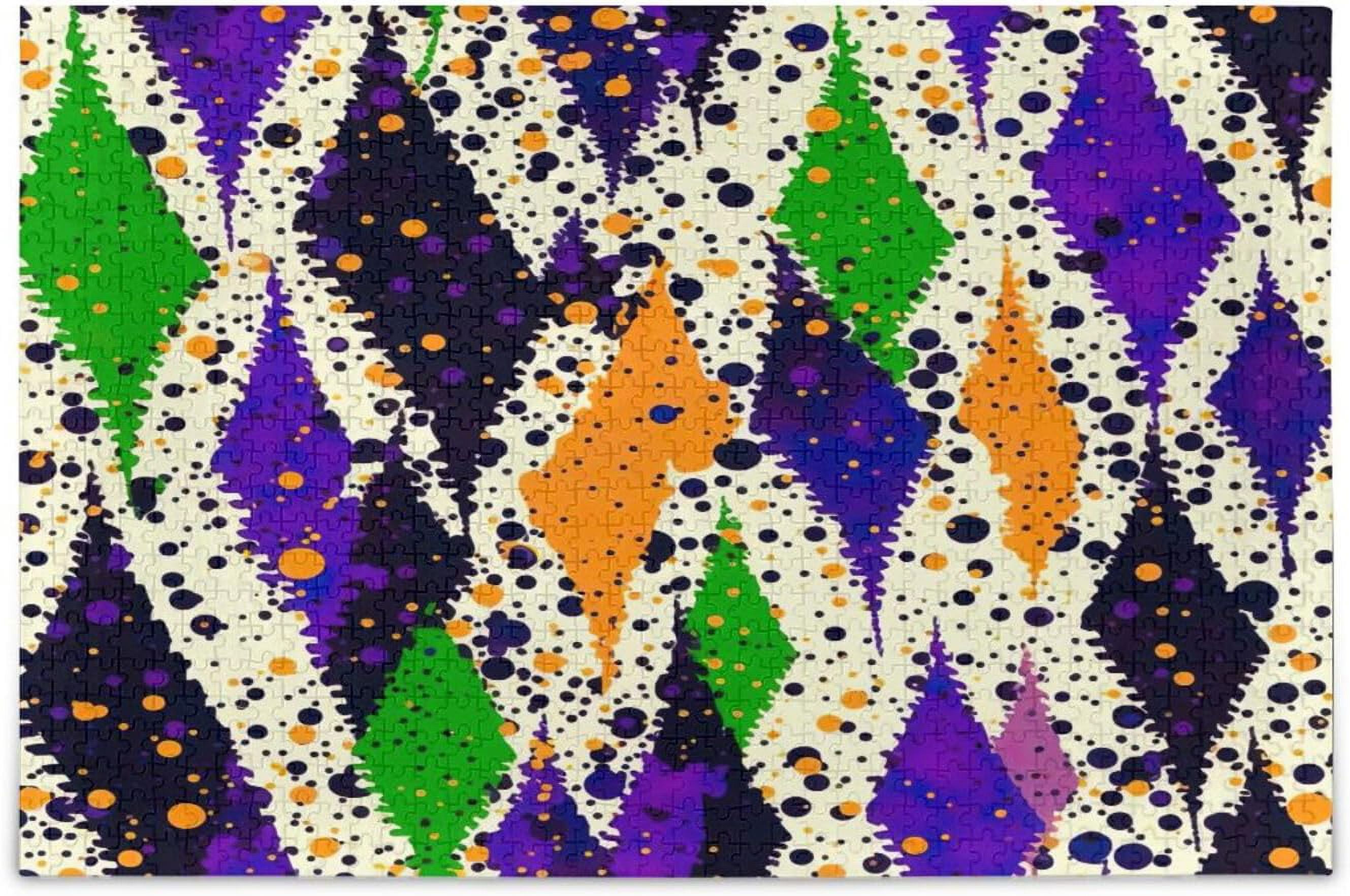 FREEAMG Colorful Geometric Texture Puzzle 1000 Pieces - Wooden Jigsaw ...