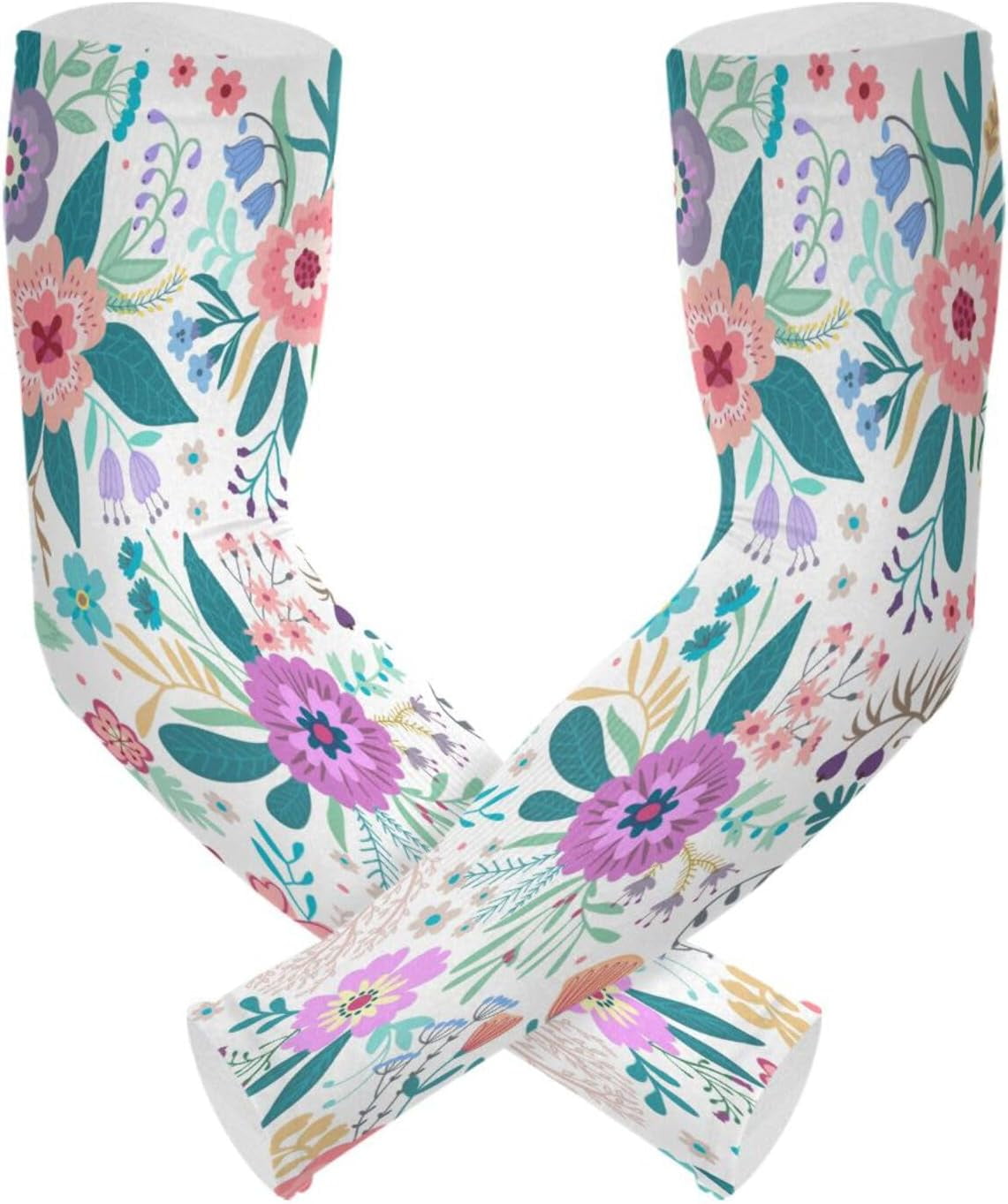 FREEAMG Colorful Little Flowers UV Protective Arm Sleeve, Sports ...