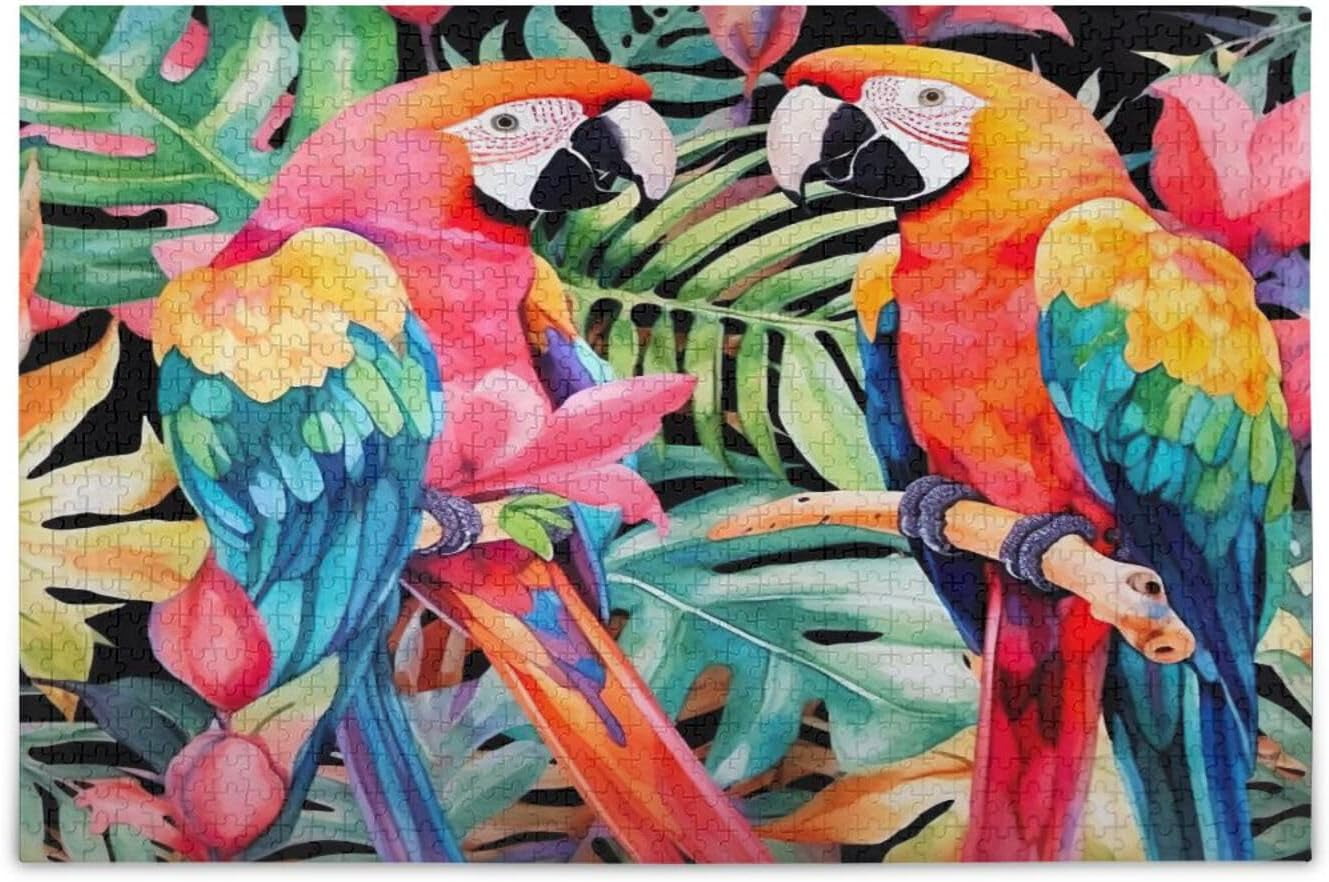 FREEAMG Colorful Parrot Birds Jigsaw Puzzles for Adults 1000 Piece ...