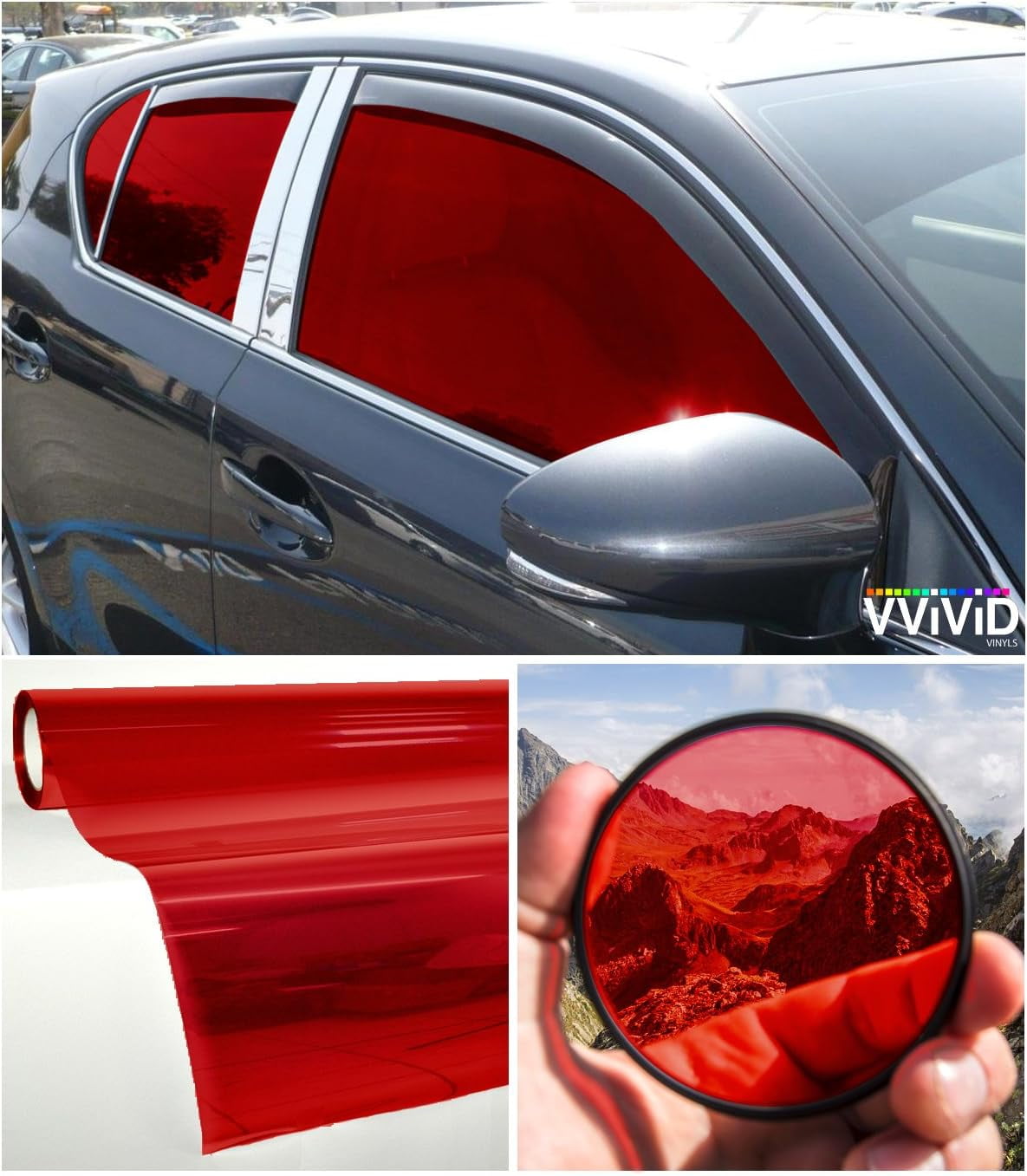 FREEAMG Colorful Transparent Vinyl Car Window Tinting 30 Inch x 60 Inch ...