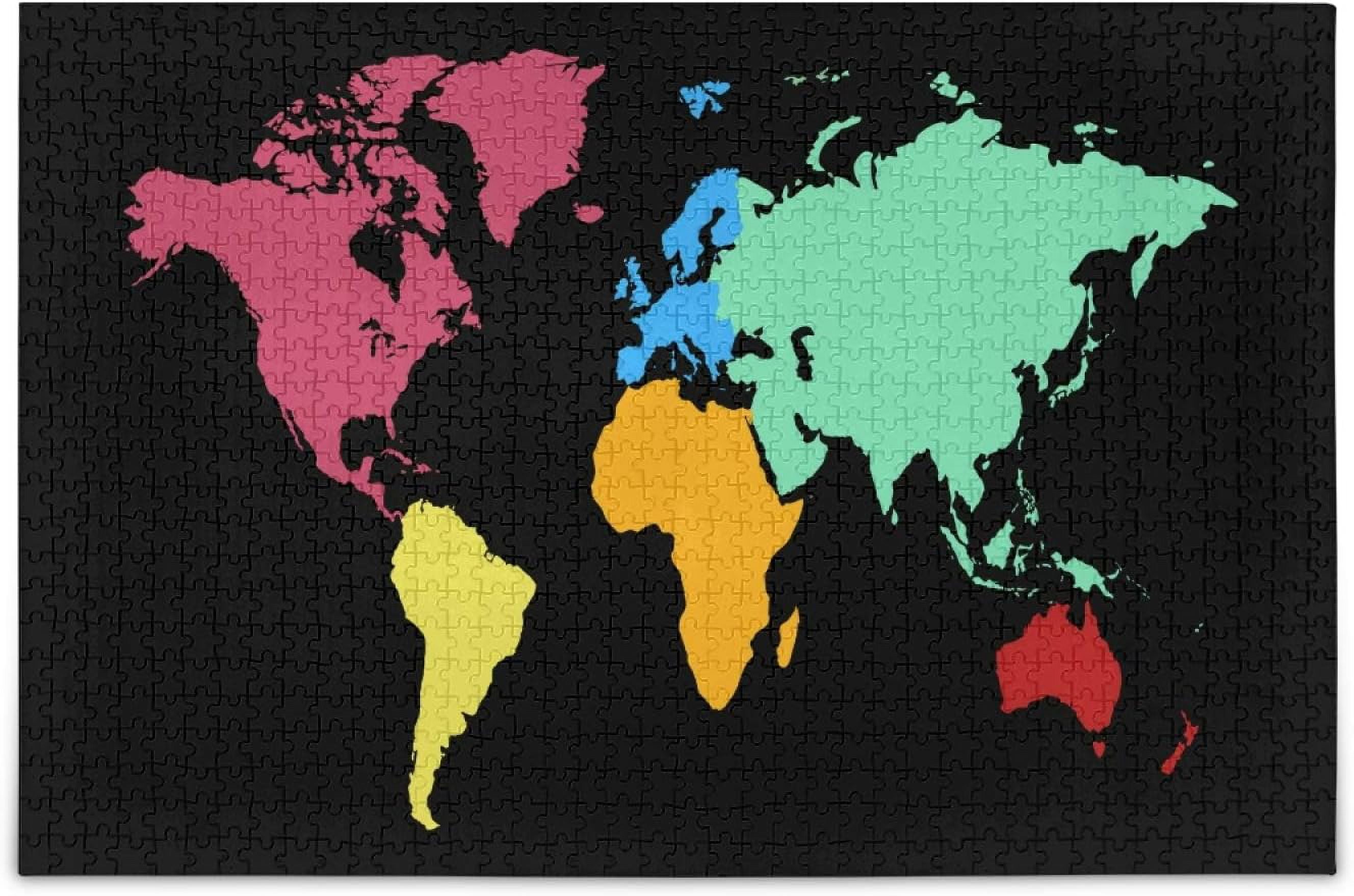 FREEAMG Colorful World Map Puzzle for Adults 1000 Piece Puzzles Game ...