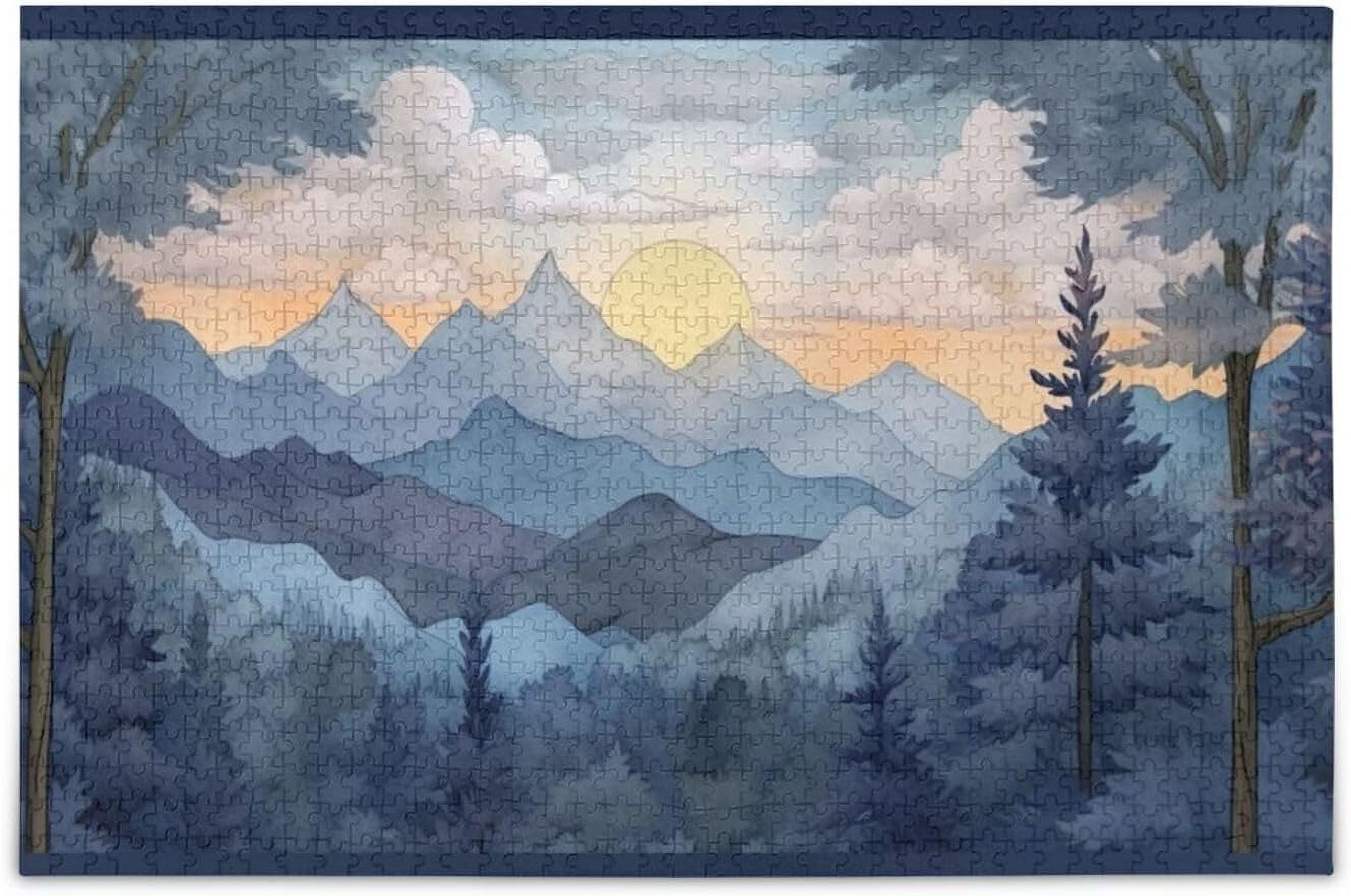 FREEAMG Continuous Mountains and Sun Puzzles for Adults 1000 Piece ...