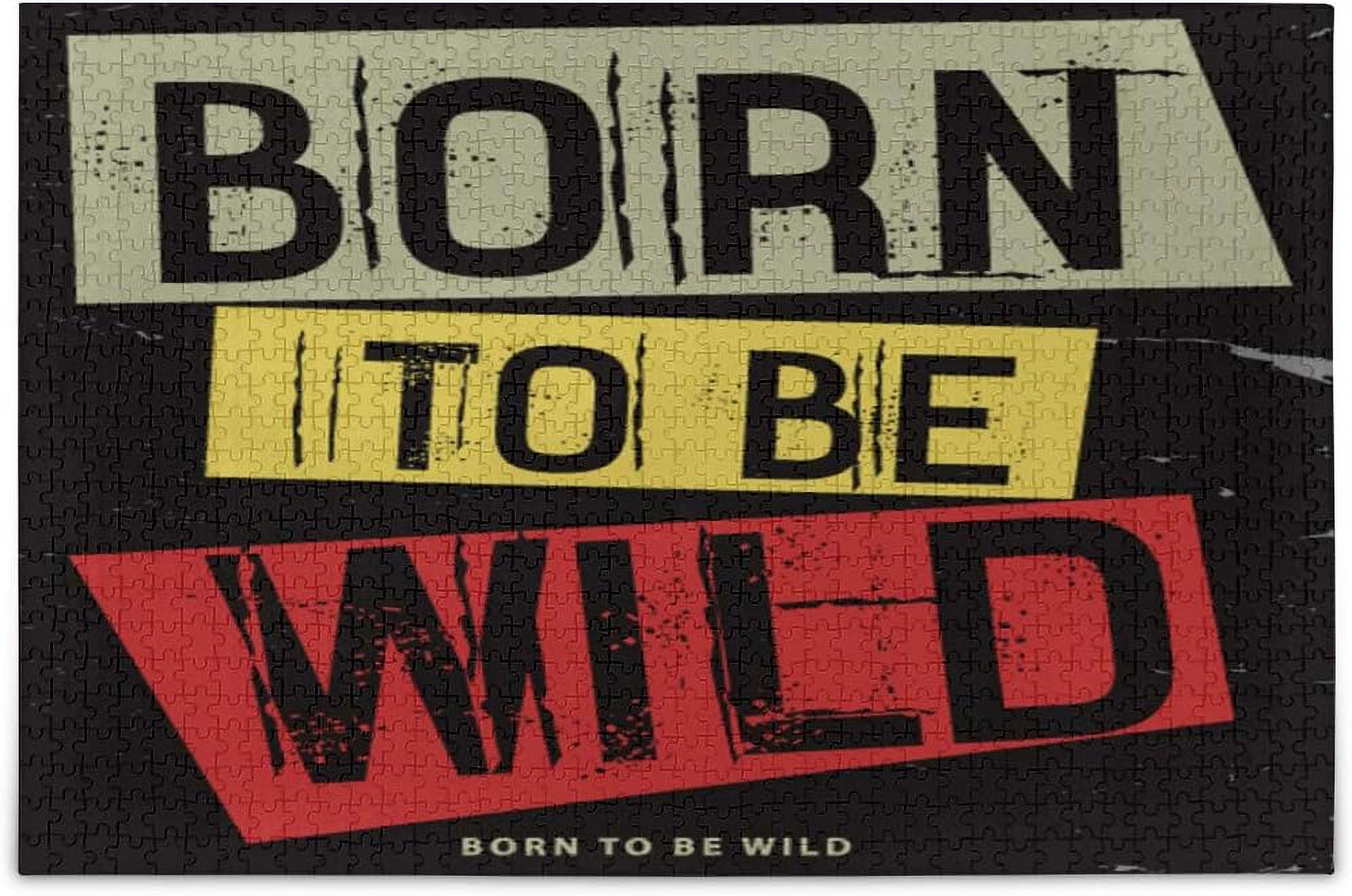 FREEAMG Cool Awesome Quote Born to Be Wild Slogan Letter Typography On ...