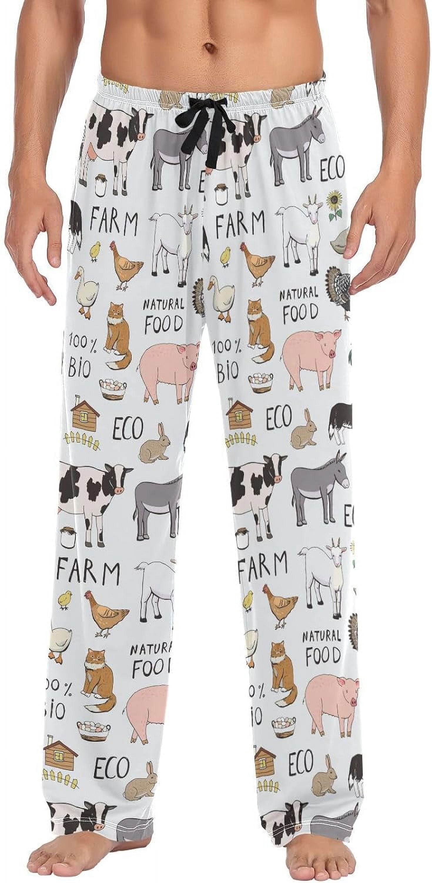 FREEAMG Cool Farm Animals Pajama Pants for Men, Men's Separate Bottoms ...
