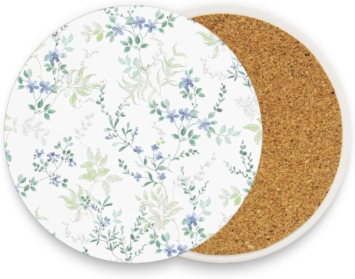 FREEAMG Cool Leaves Coasters for Drinks Set of 2, Absorbent Ceramic ...