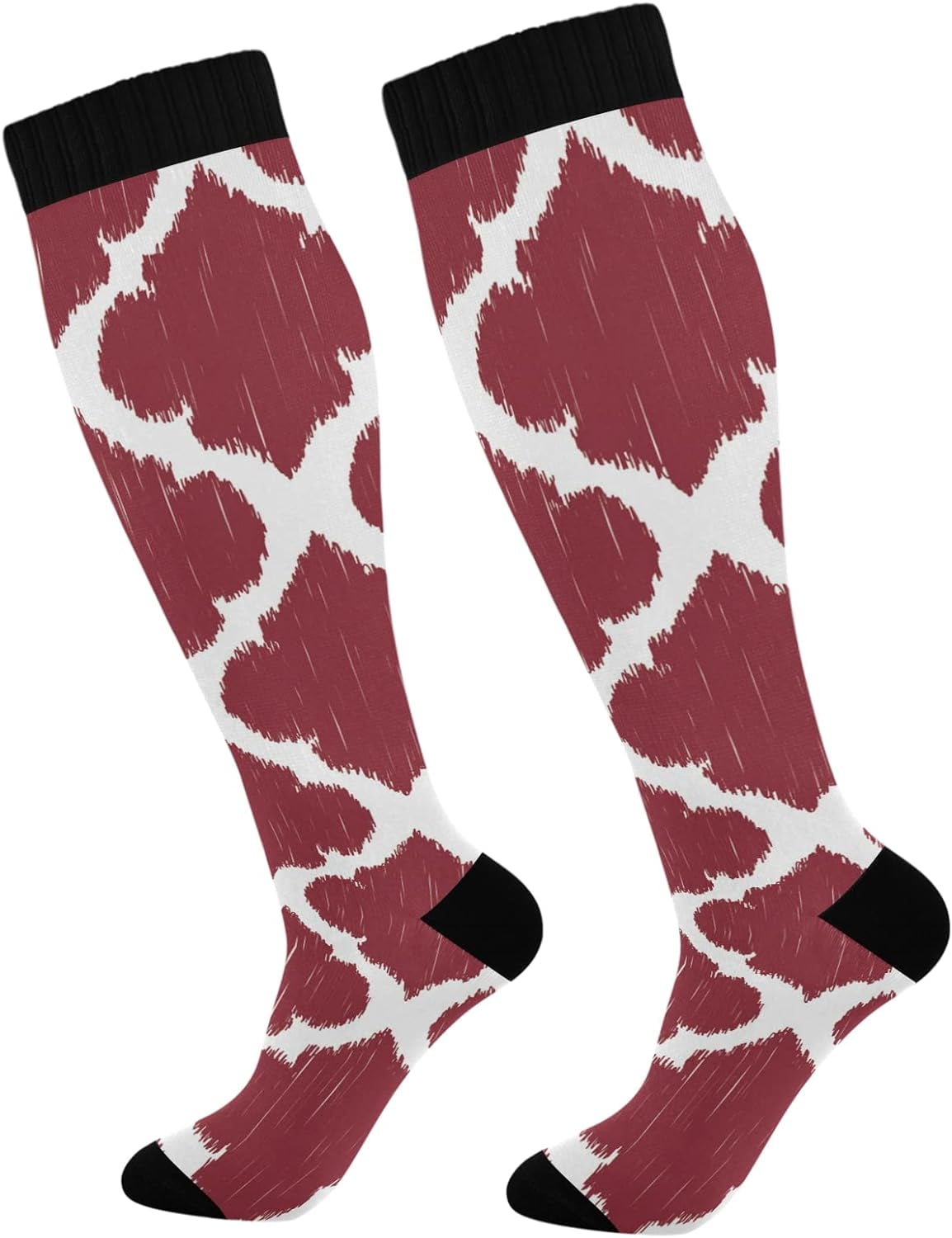 FREEAMG Copper-gold Gloss Outline Navy Dark Blue Compression Socks for ...