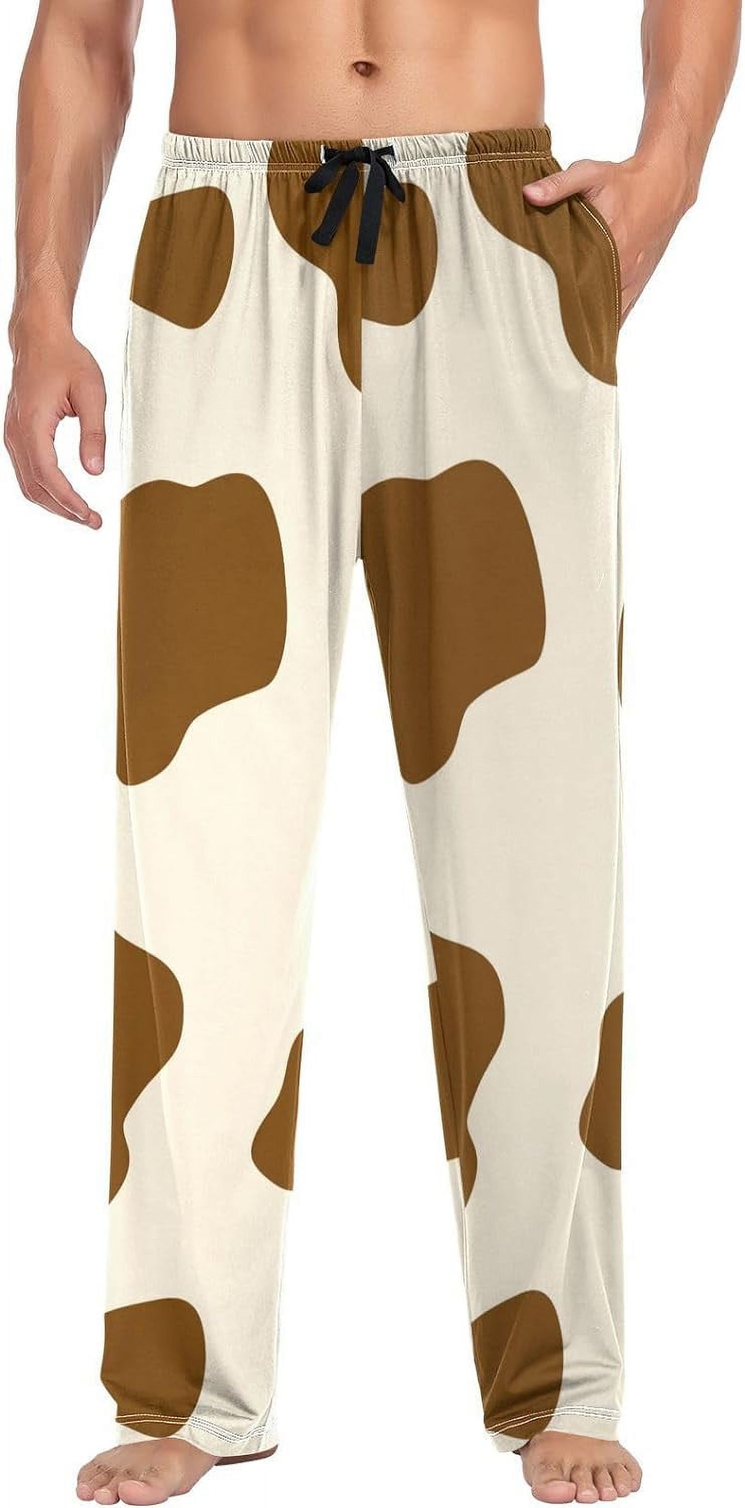 FREEAMG Cow Cotton Pajama Pant for Men, Super Soft Lightweight Lounge ...
