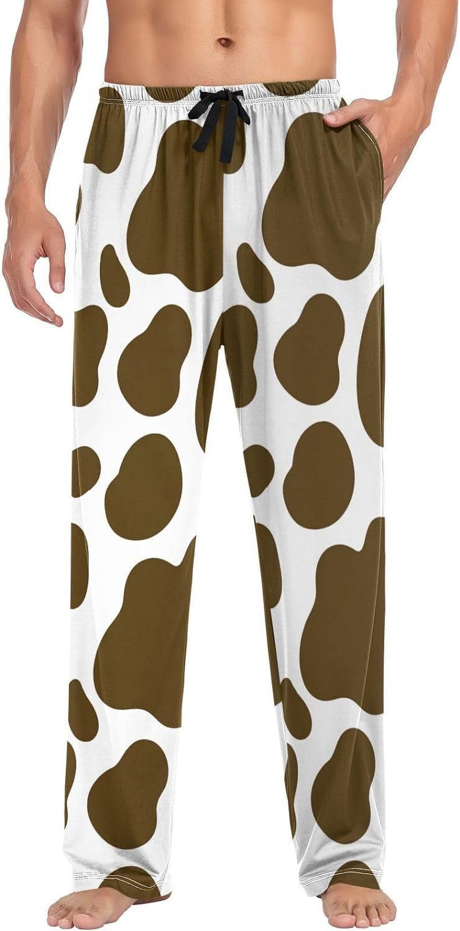 FREEAMG Cow Cotton Pajama Pant for Men, Super Soft Lightweight Lounge ...