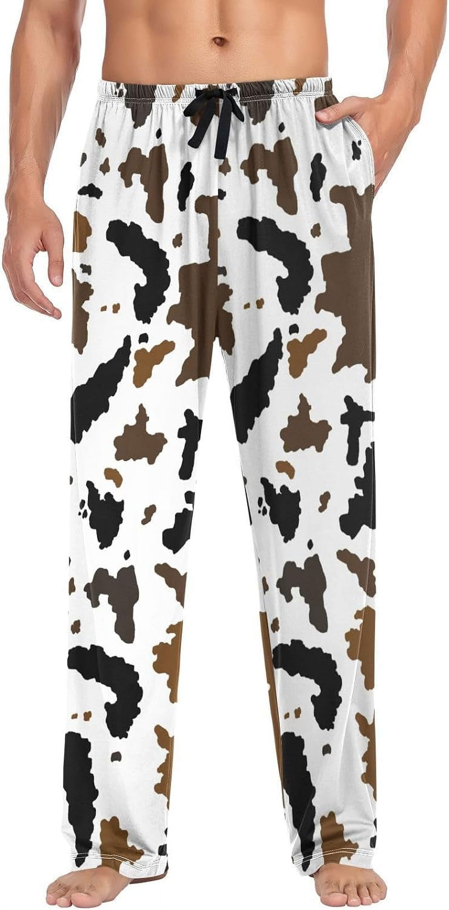 FREEAMG Cow Cotton Pajama Pant for Men, Super Soft Lightweight Lounge ...